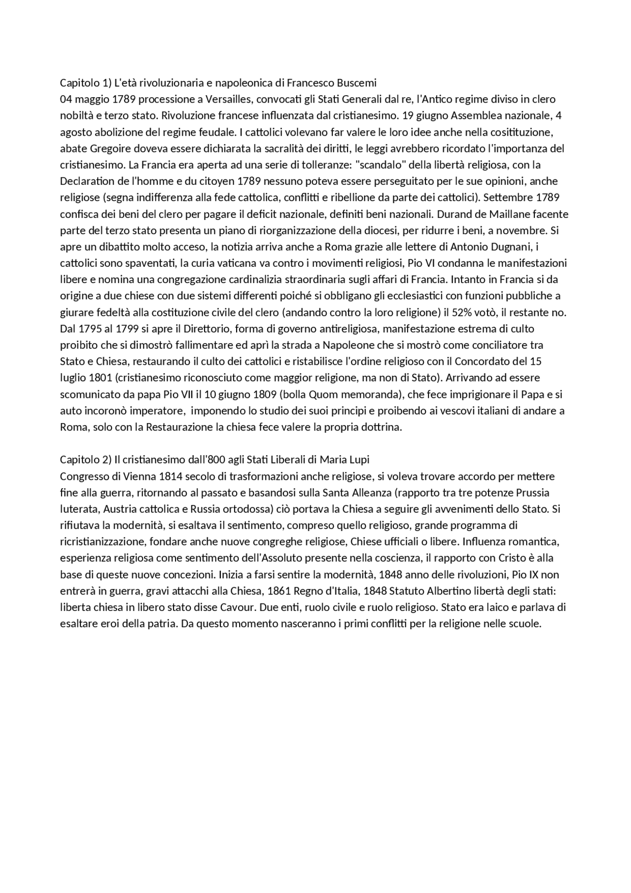 Storia Del Cristianesimo Docsity