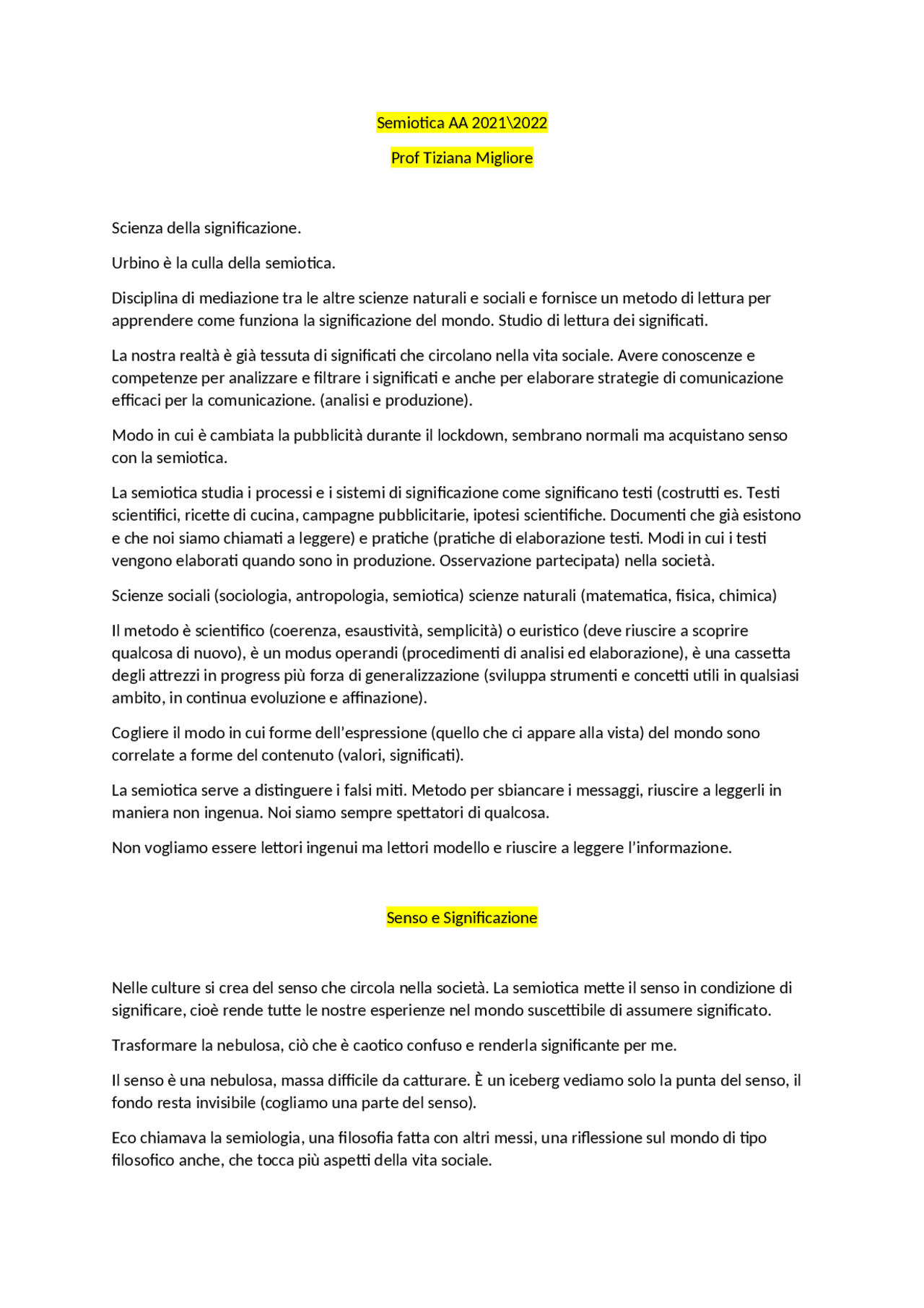 Appunti Di Semiotica Appunti Di Semiotica Docsity
