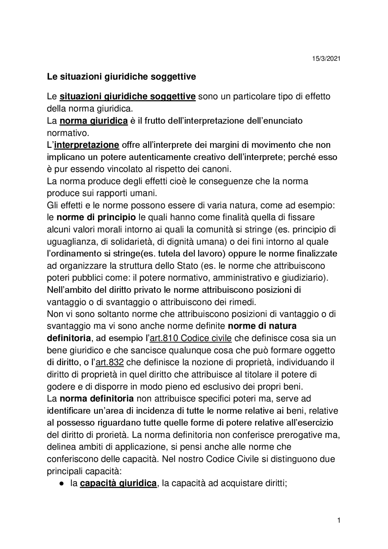 Situazioni Giuridiche Soggettive Docsity