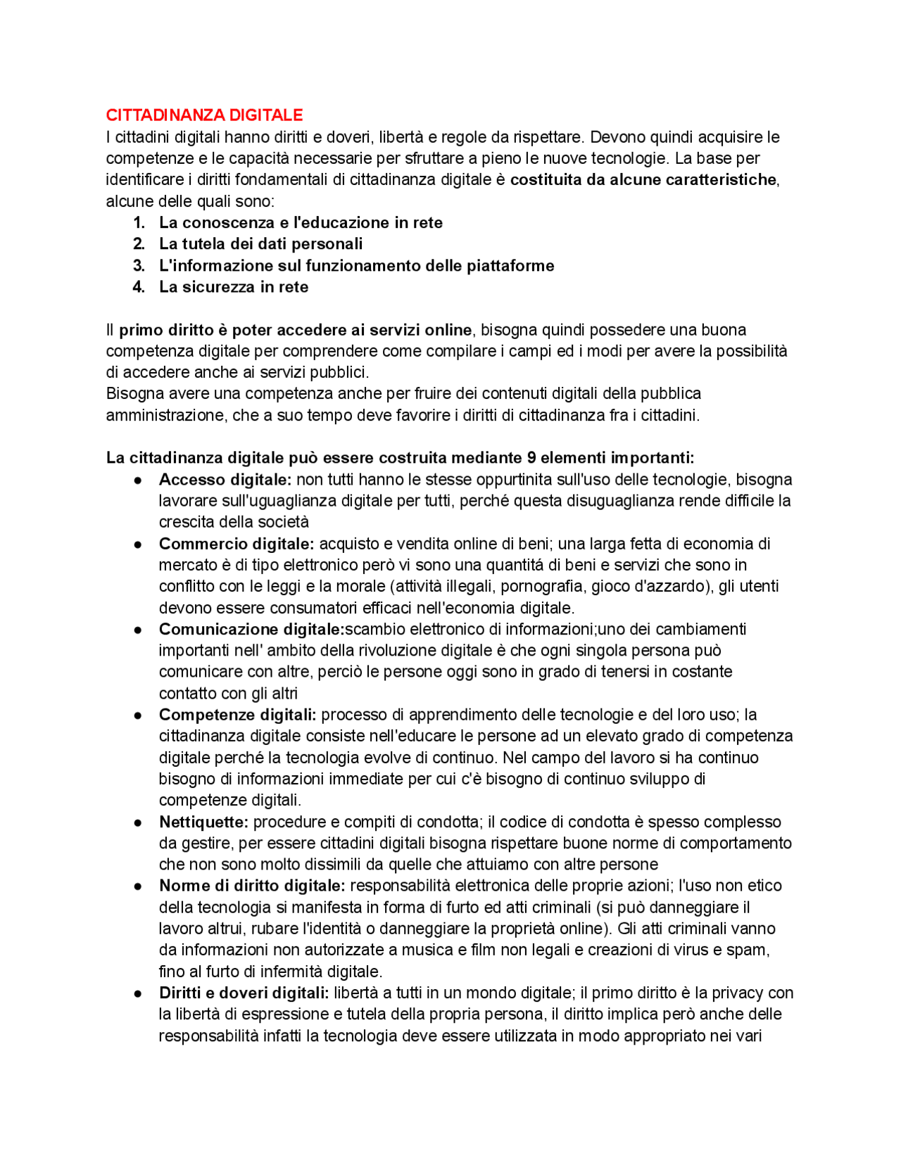 La Cittadinanza Digitale Appunti Docsity