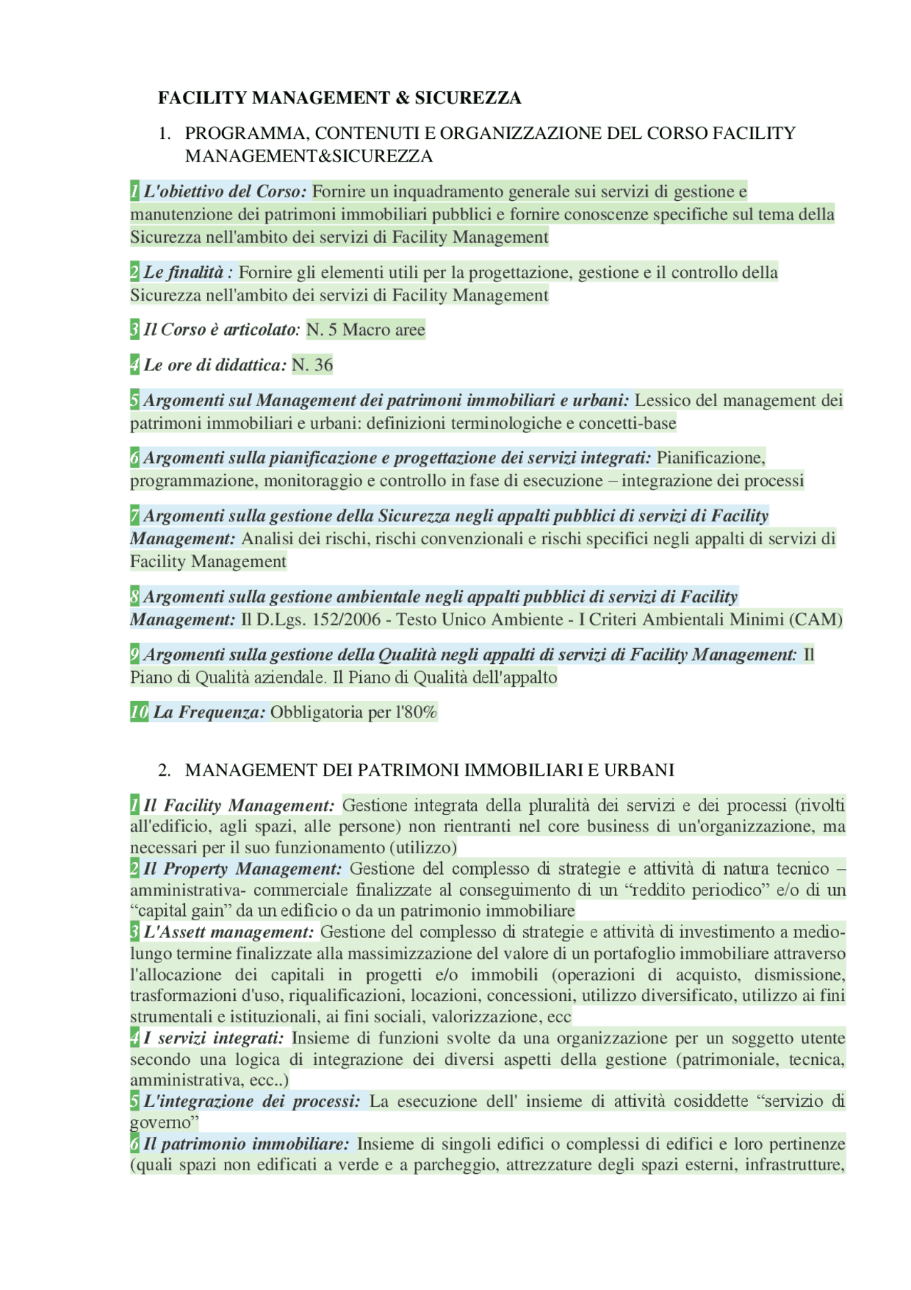 Facility Management And Sicurezza 2022 Con Molti Domande Extra Docsity