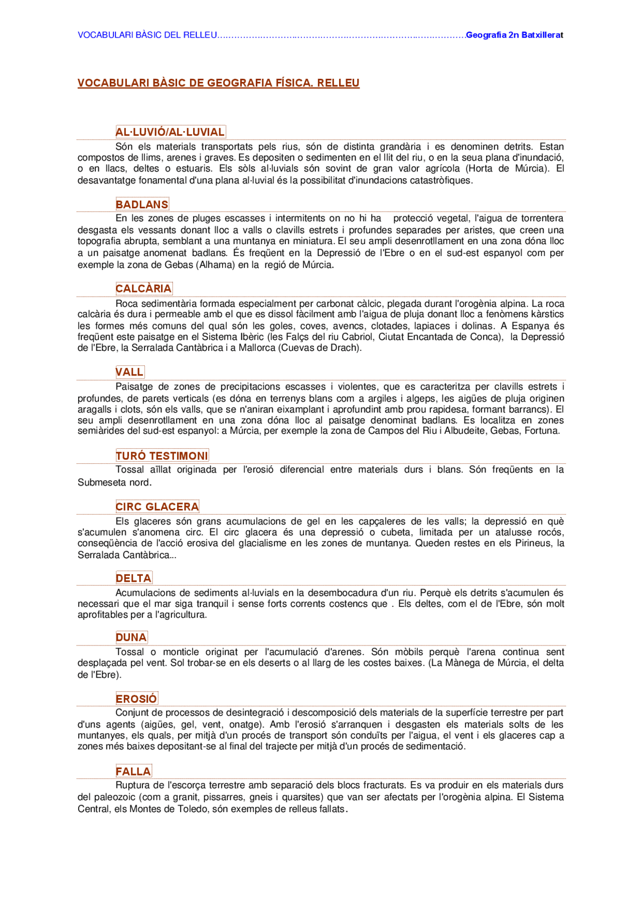 Apunts De Geografia Tema Relleu Docsity