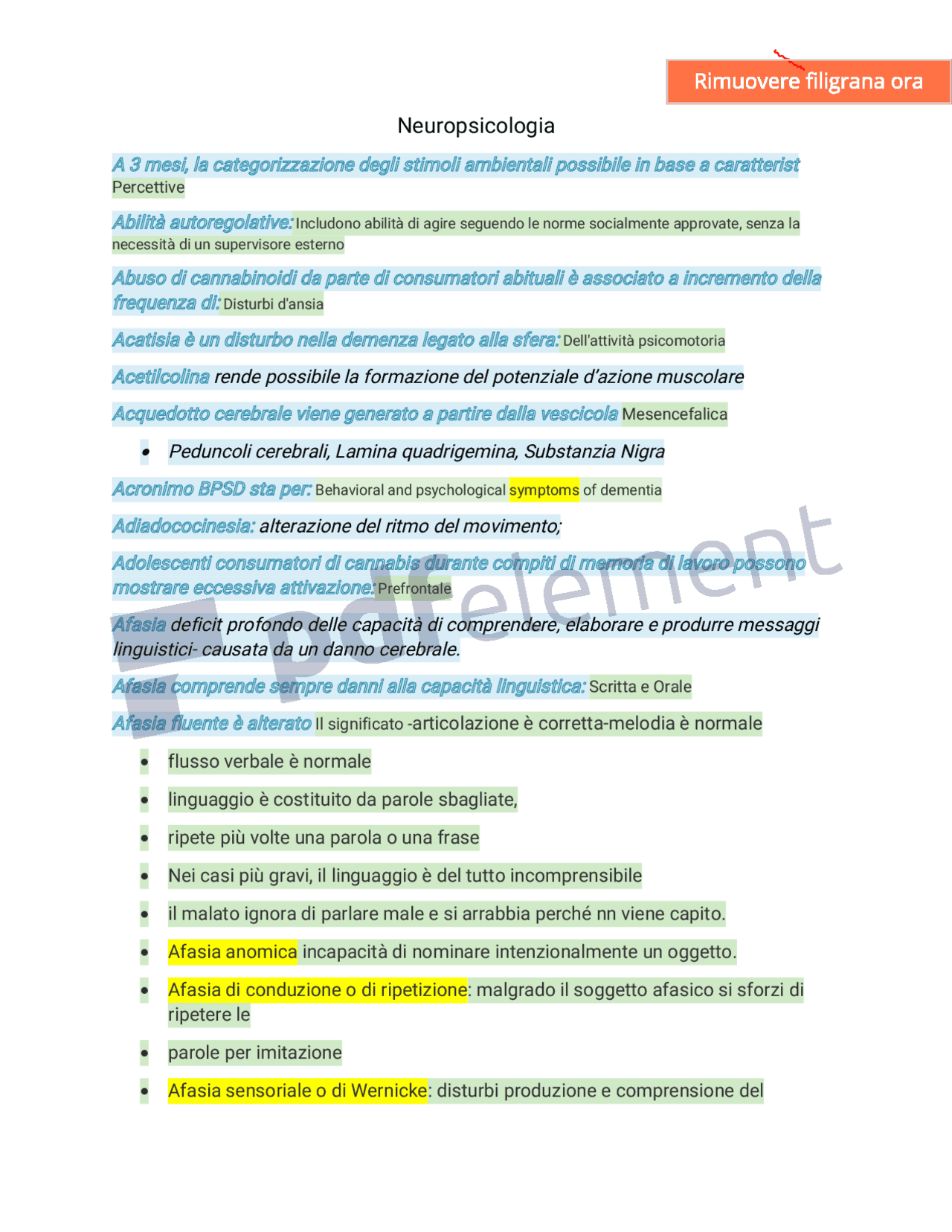 Paniere Pegaso Mercatorum 2022 Neuropsicologia Facoltà L 24 L24 Scienze