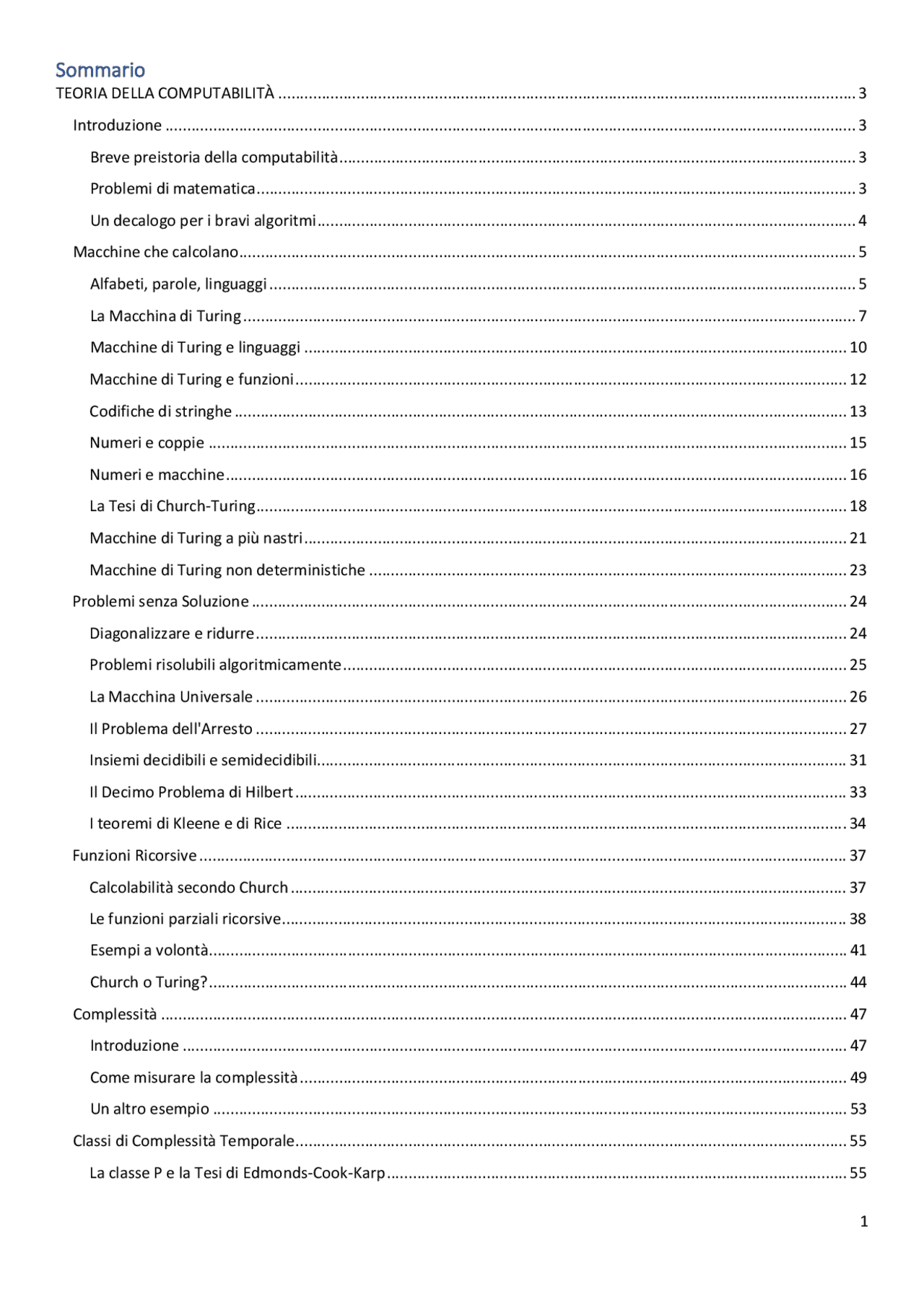 CalcolabilitÀ E ComplessitÀ Computazionale Docsity