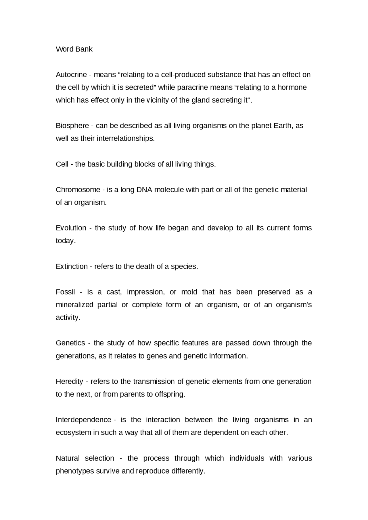 Notes In Biological Science Docsity