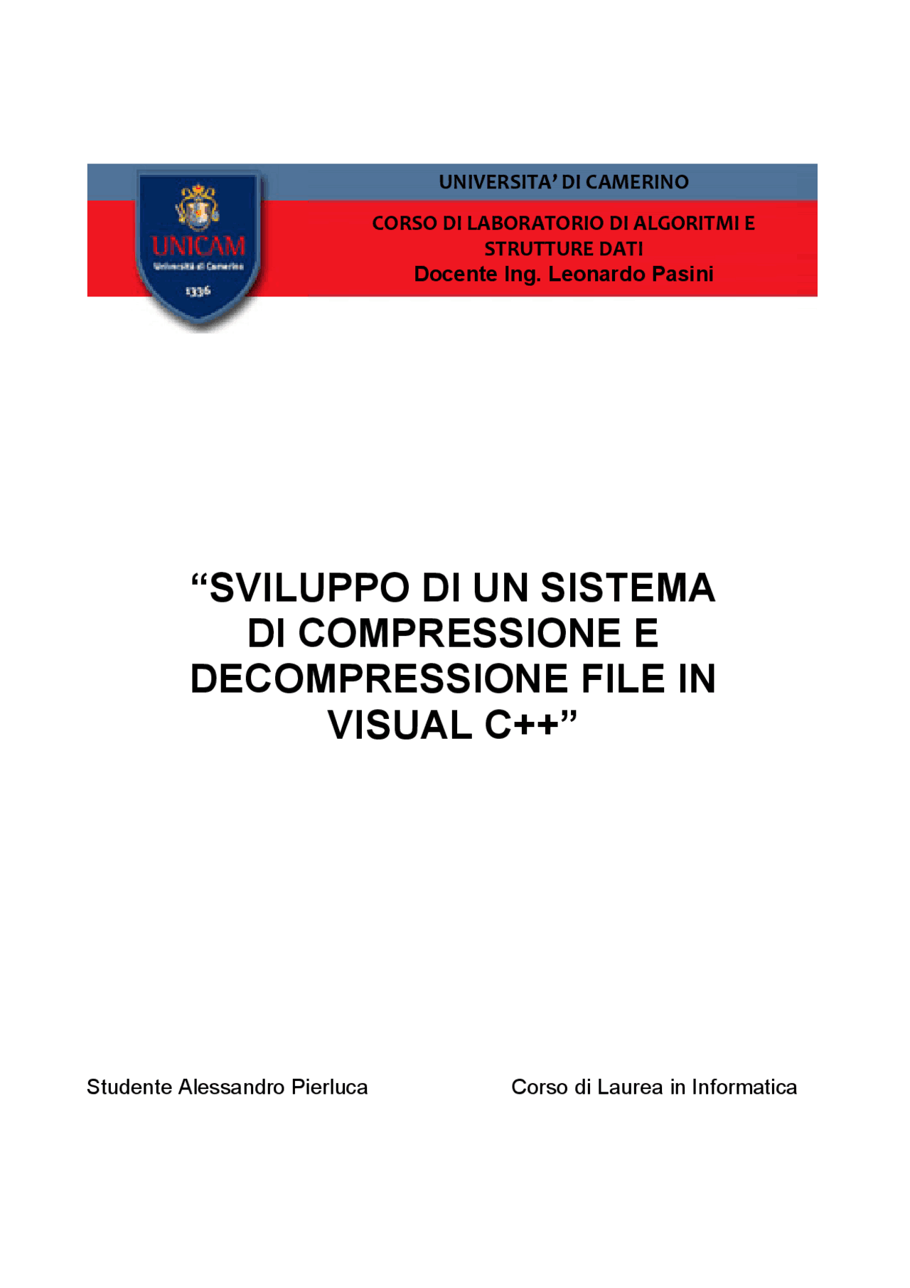 Tesina Progetto Laboratorio Algoritmi Strutture Dati Docsity