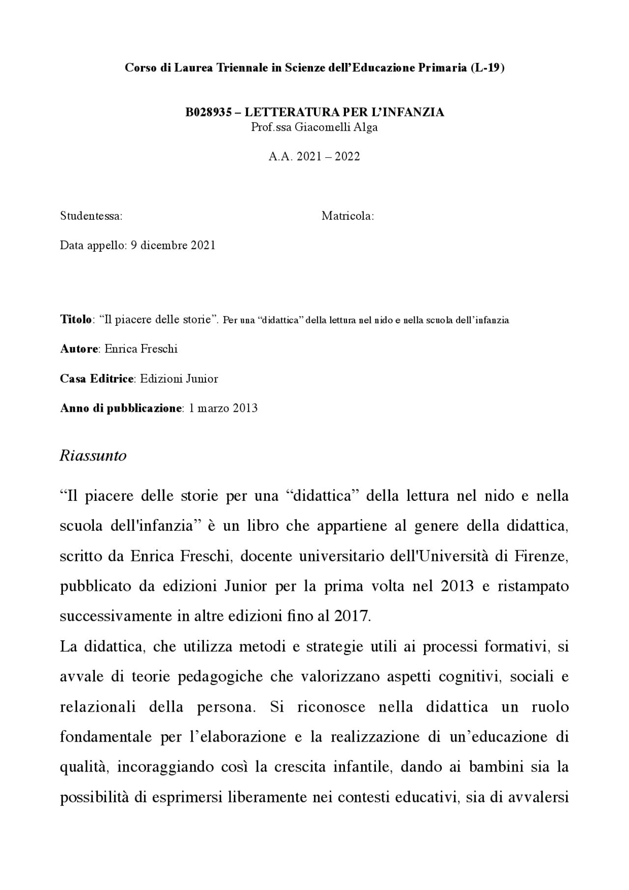 Il Piacere Delle Storie Docsity