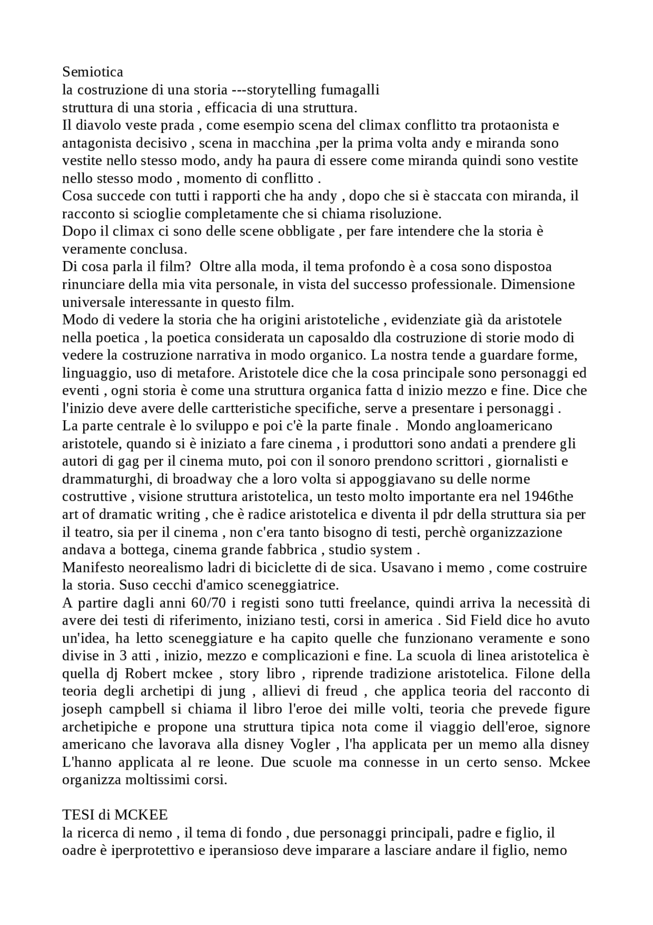 Semiotica Fumagalli Primo Semestre Docsity