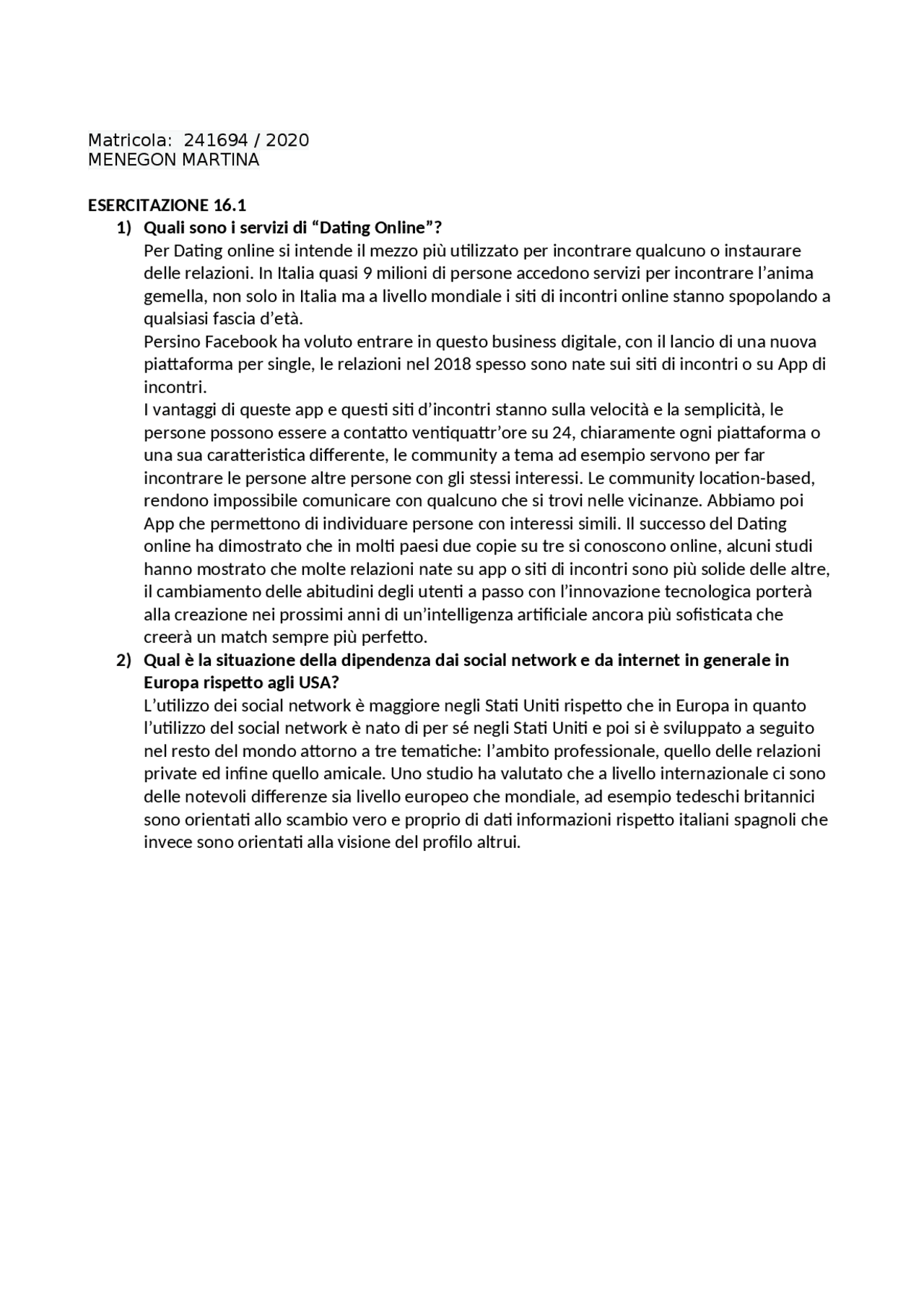 Esercitazione N161 Abilita Informatiche E Telematiche Docsity