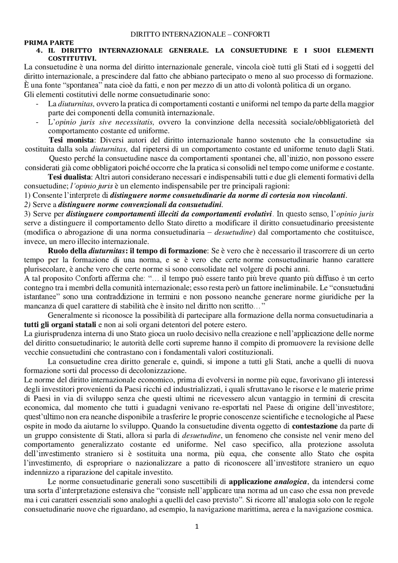 La Formazione Delle Norme Internazionali Docsity