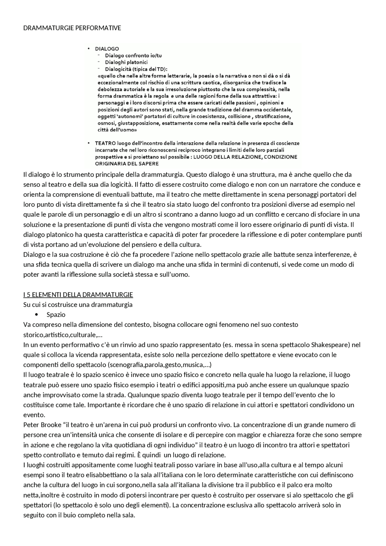 Appunti Primo Modulo Corso Drammaturgie Performative Docsity