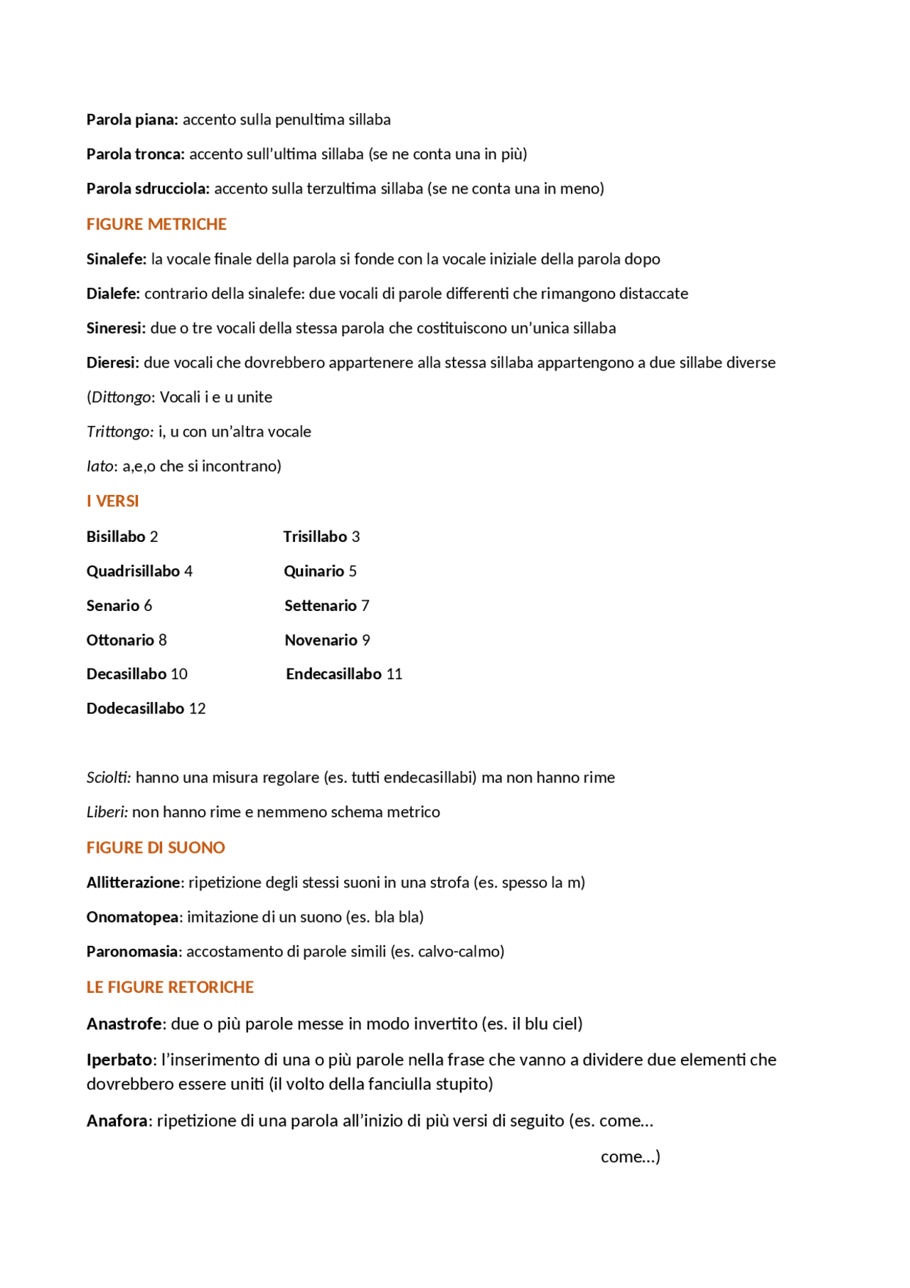Tutte Le Figure Retoriche Docsity