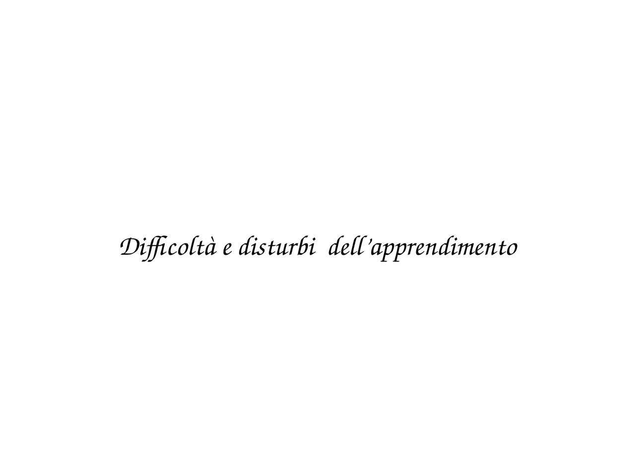 Disturbi Dellapprendimento Docsity
