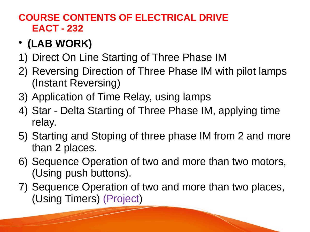 Electrical Motor Control System Docsity