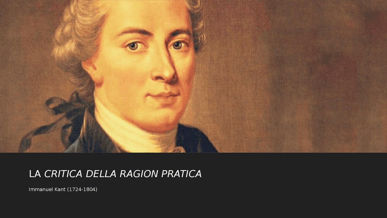 Schemi Su Critica Della Ragion Pratica Di Kant Docsity