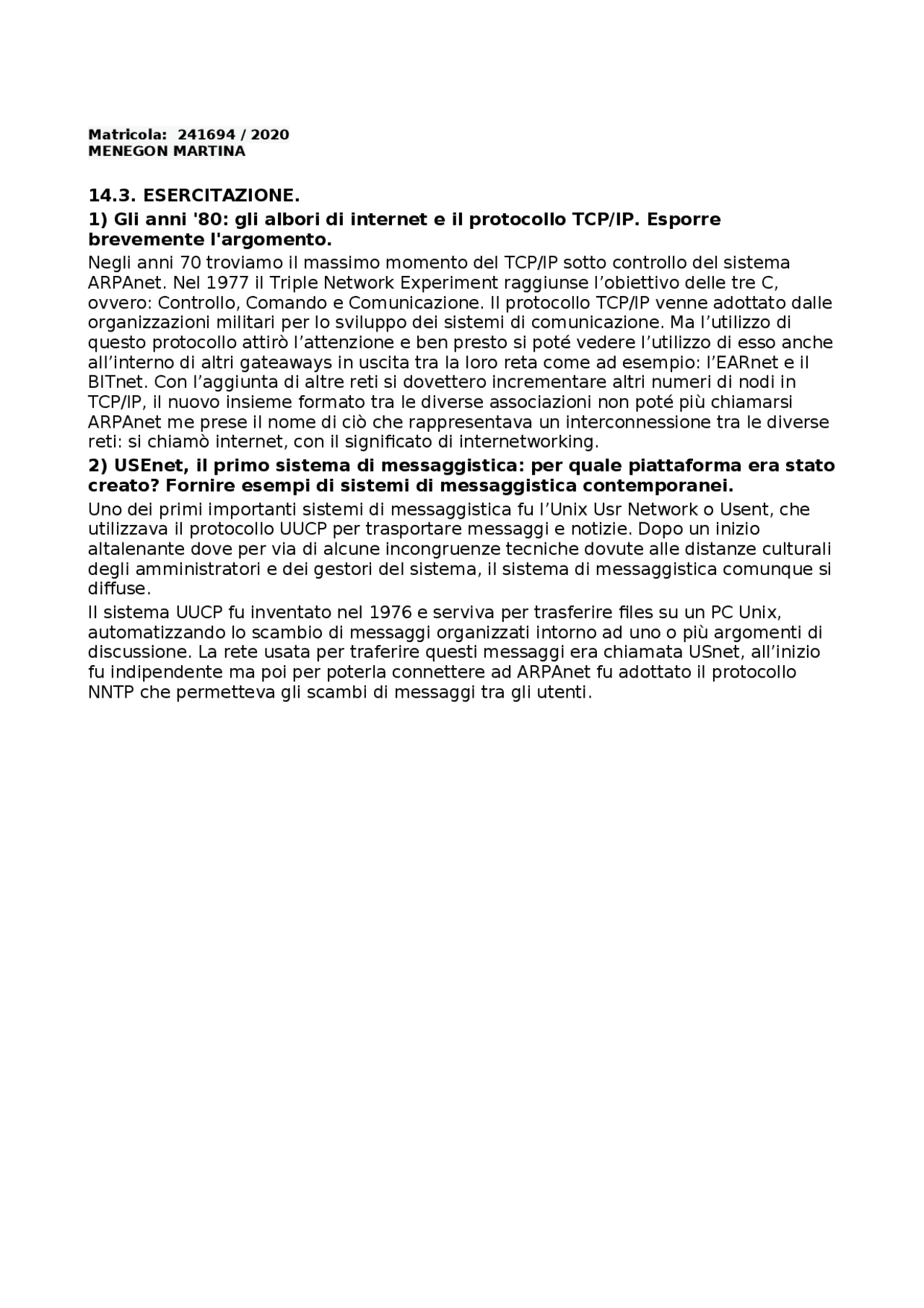 Esercitazione N14 Abilita Informatiche E Telematiche Esercizi Di