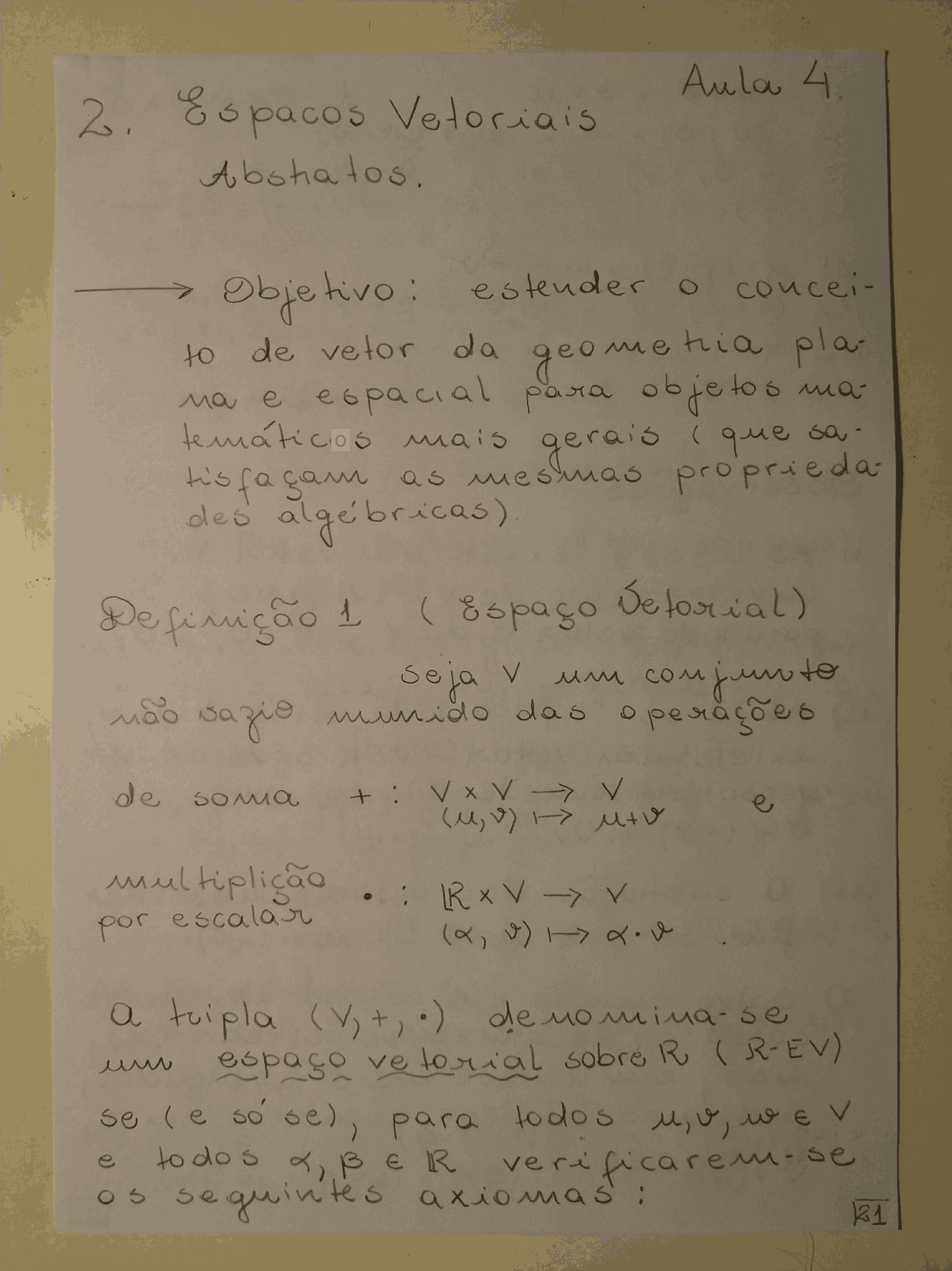Algebra linear conteudo inicial | Exercícios Álgebra - Docsity