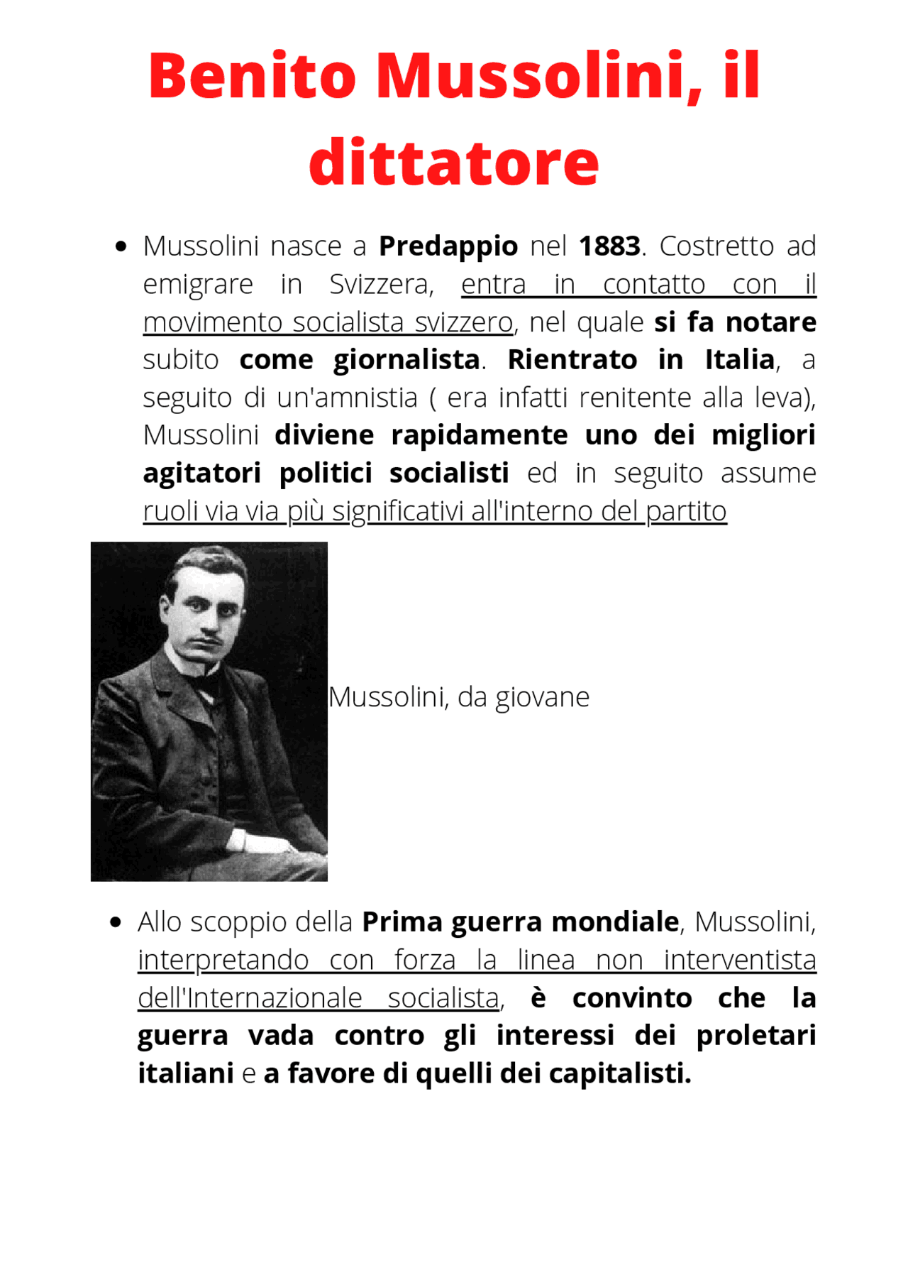Benito Mussolini Il Dittatore Docsity