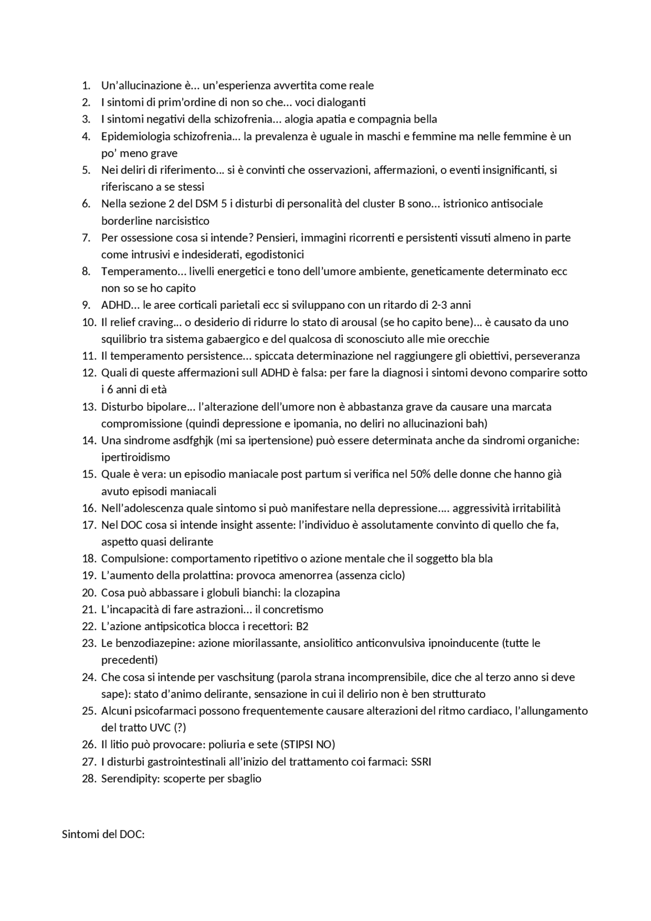 Psichiatria A Ppunti E Integrazione Libro Docsity