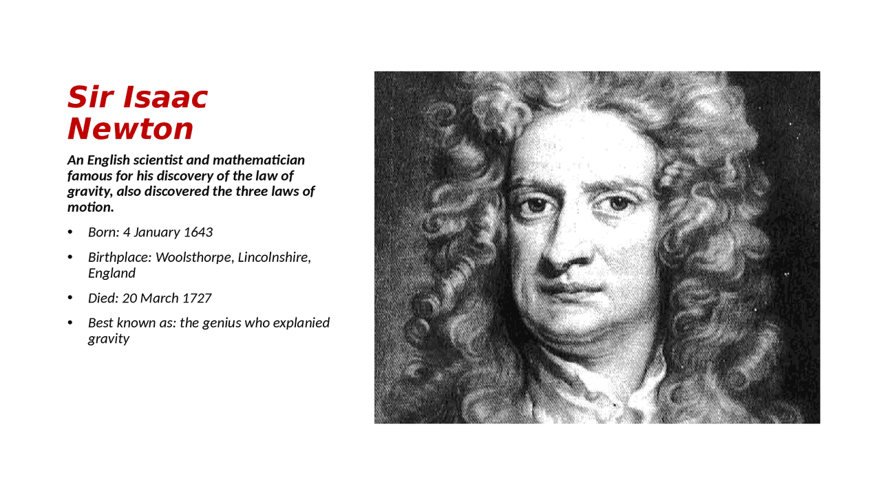 The biggest scientist in the world: Sir Isaac Newton - Docsity