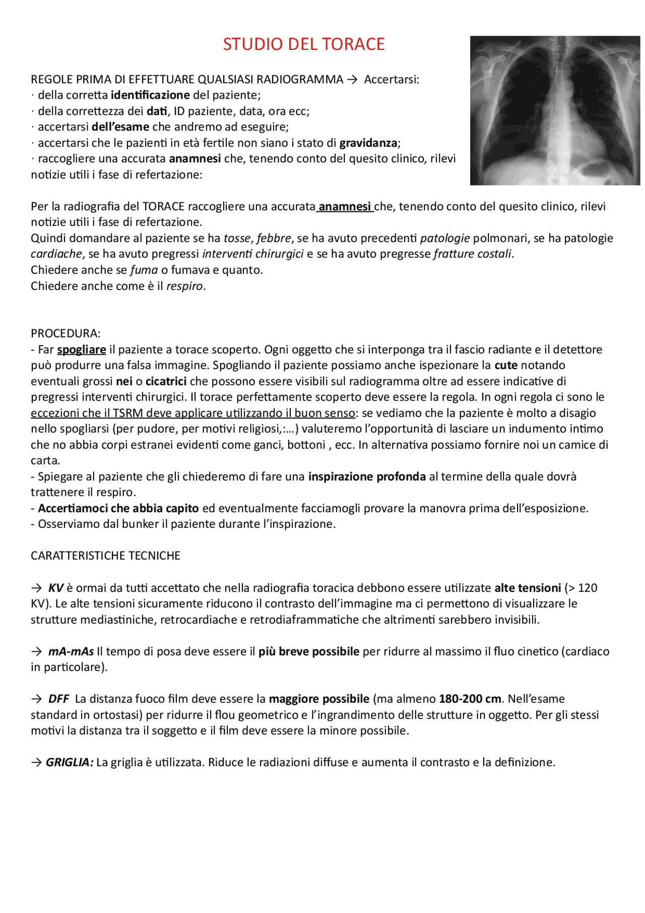Studio del torace nella radiologia tradizionale | Dispense di ...