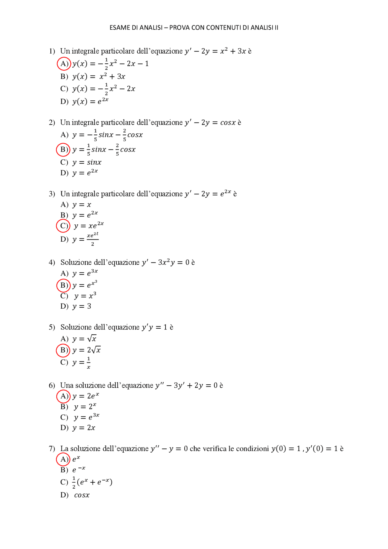 Analisi Matematica I Ingegneria Civile Docsity