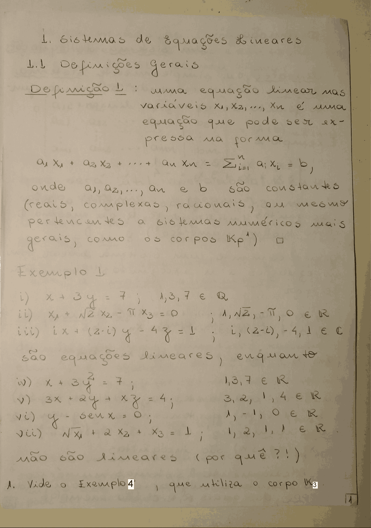 Algebra linear conteudo inicial - Docsity