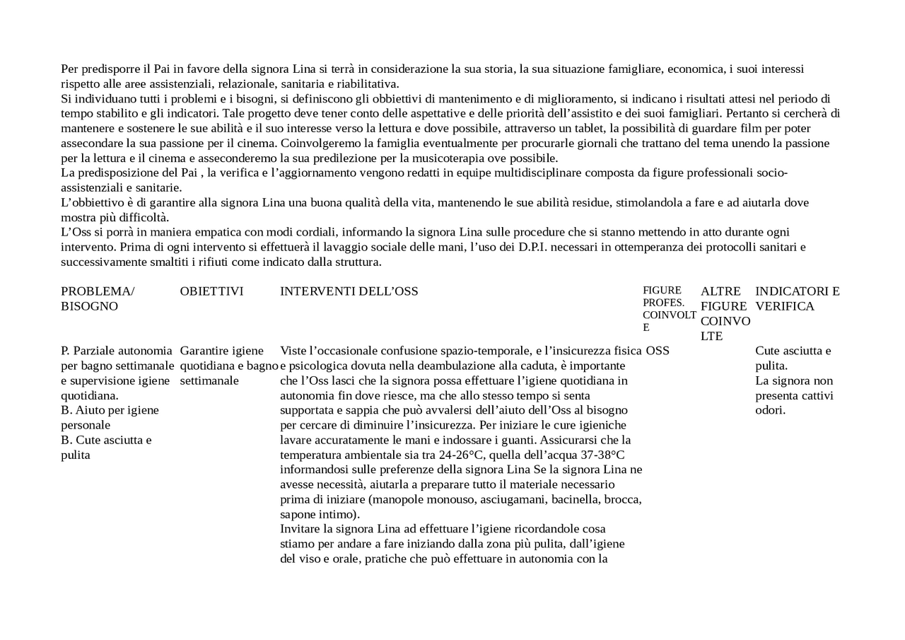 Pai Di Un Caso In Rsa Docsity