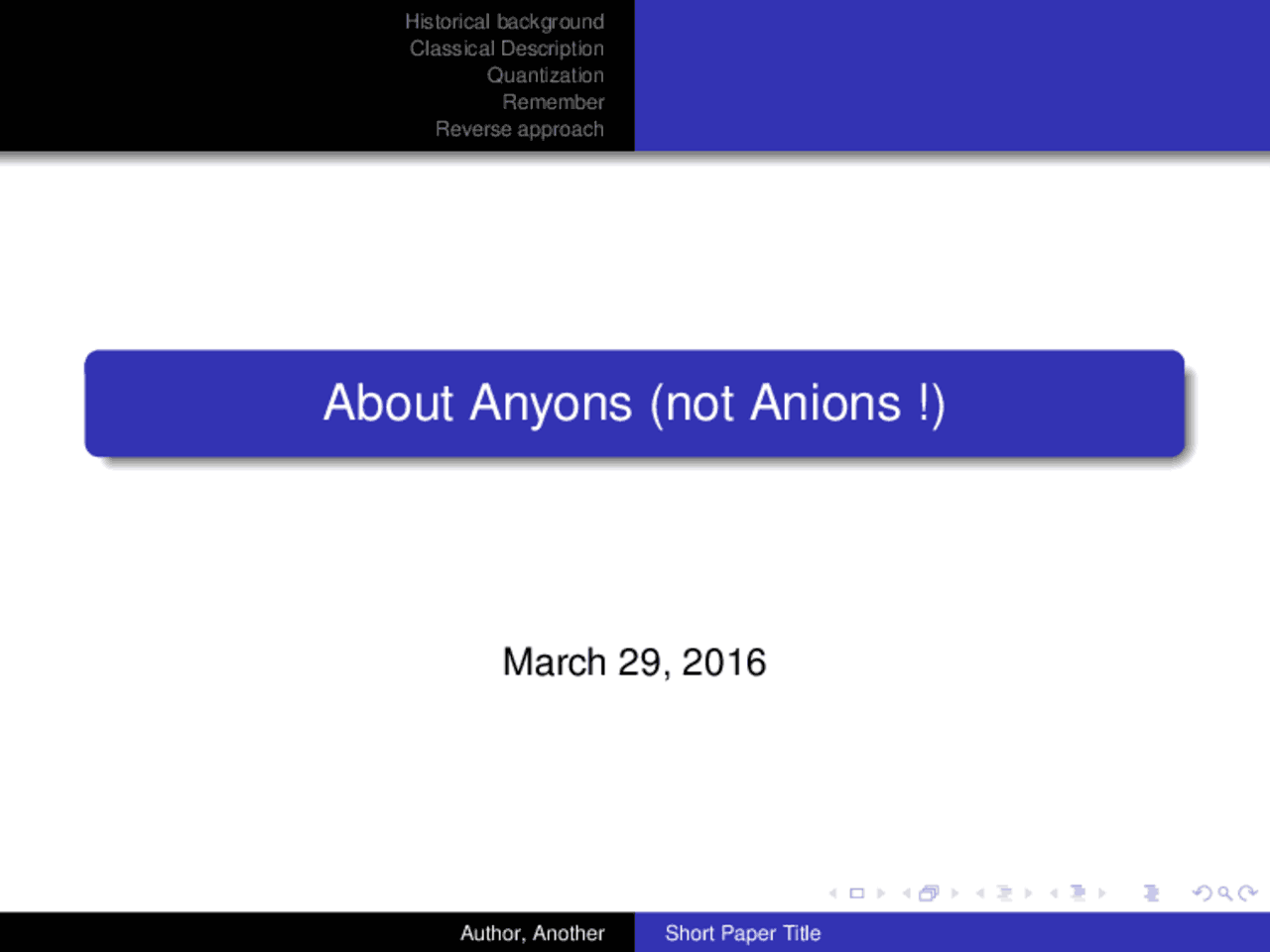 About anyons, not anions | Slides Mathematical Physics | Docsity