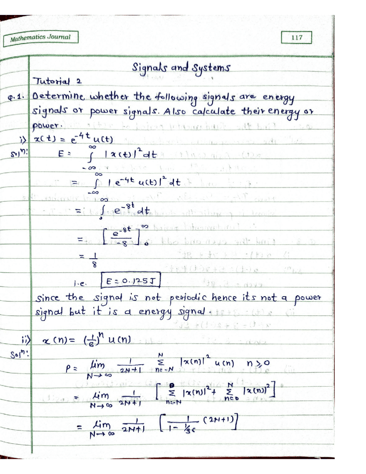 Signals And Systems Assignment Questions And Answers2 Docsity