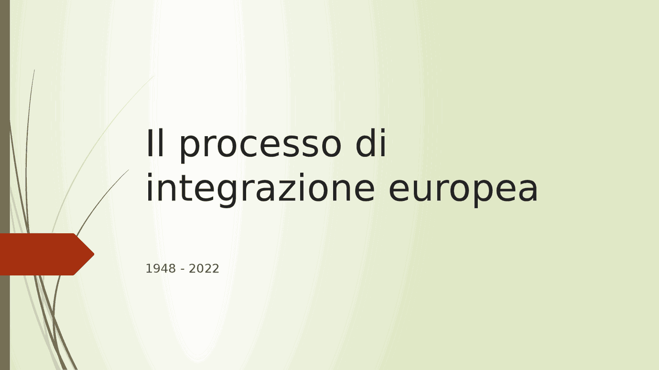 Il documento spiega come avviene Il processo di integrazione europea ...