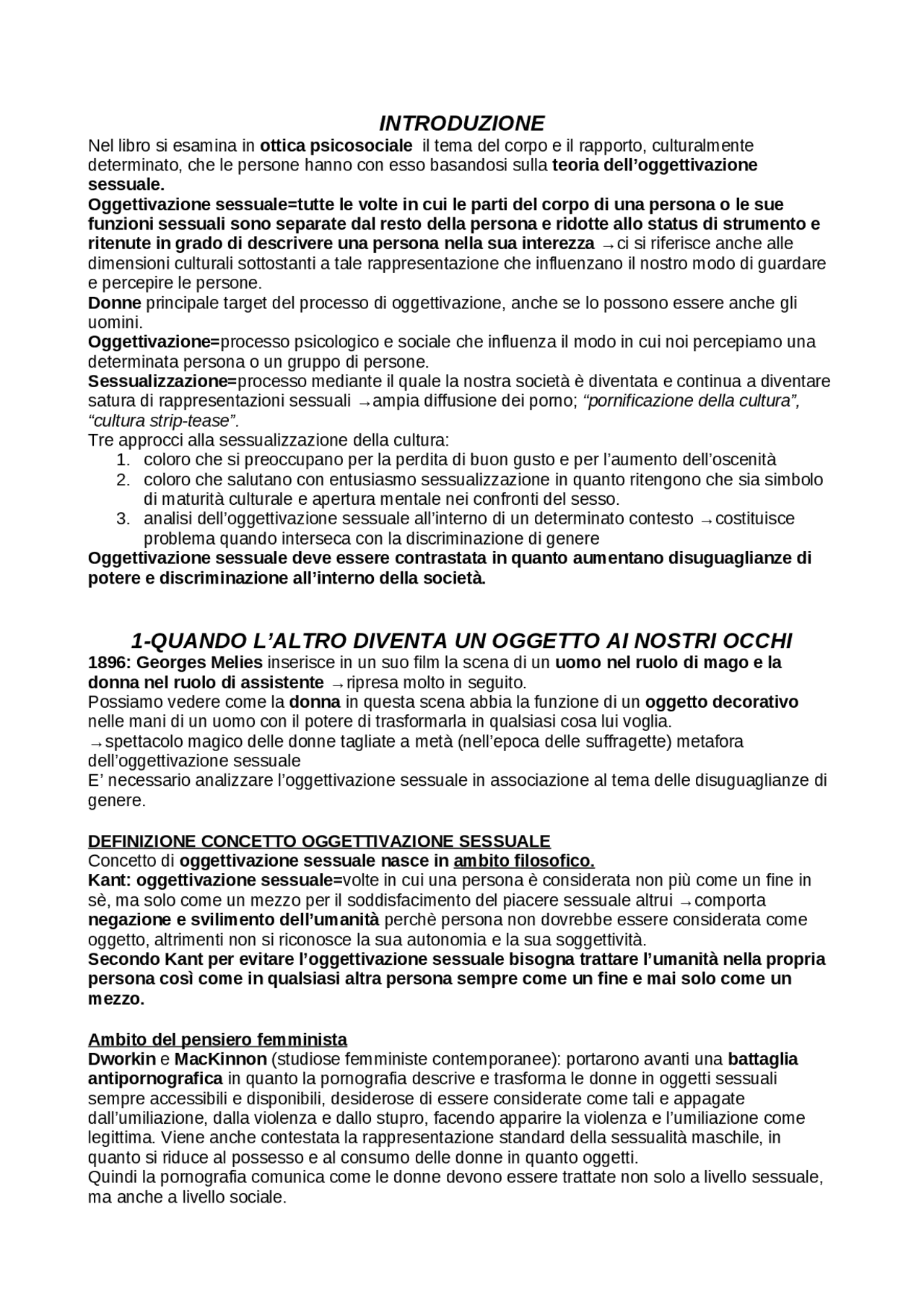 Riassunto Quando Le Persone Diventano Cose Di Pacilli Docsity