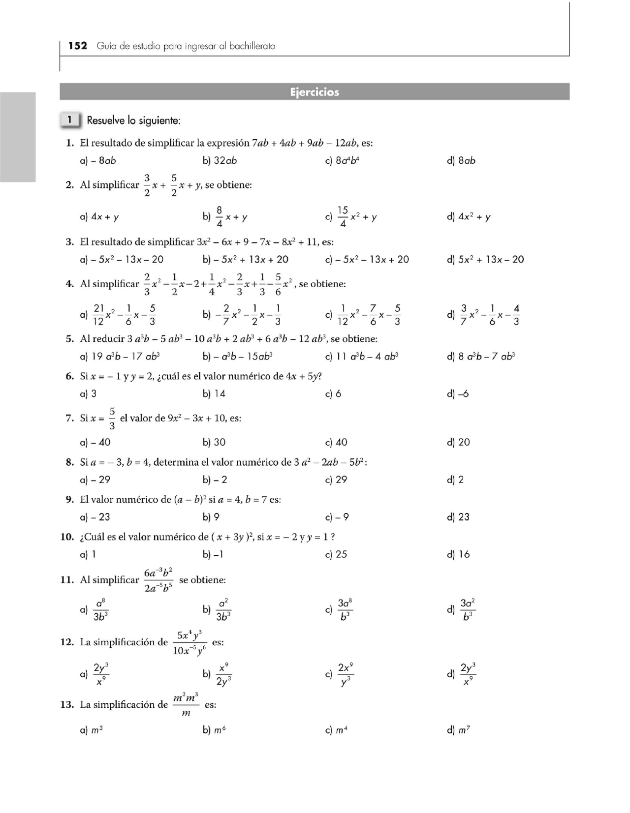 Ejercicios de Álgebra tipo examen - Docsity
