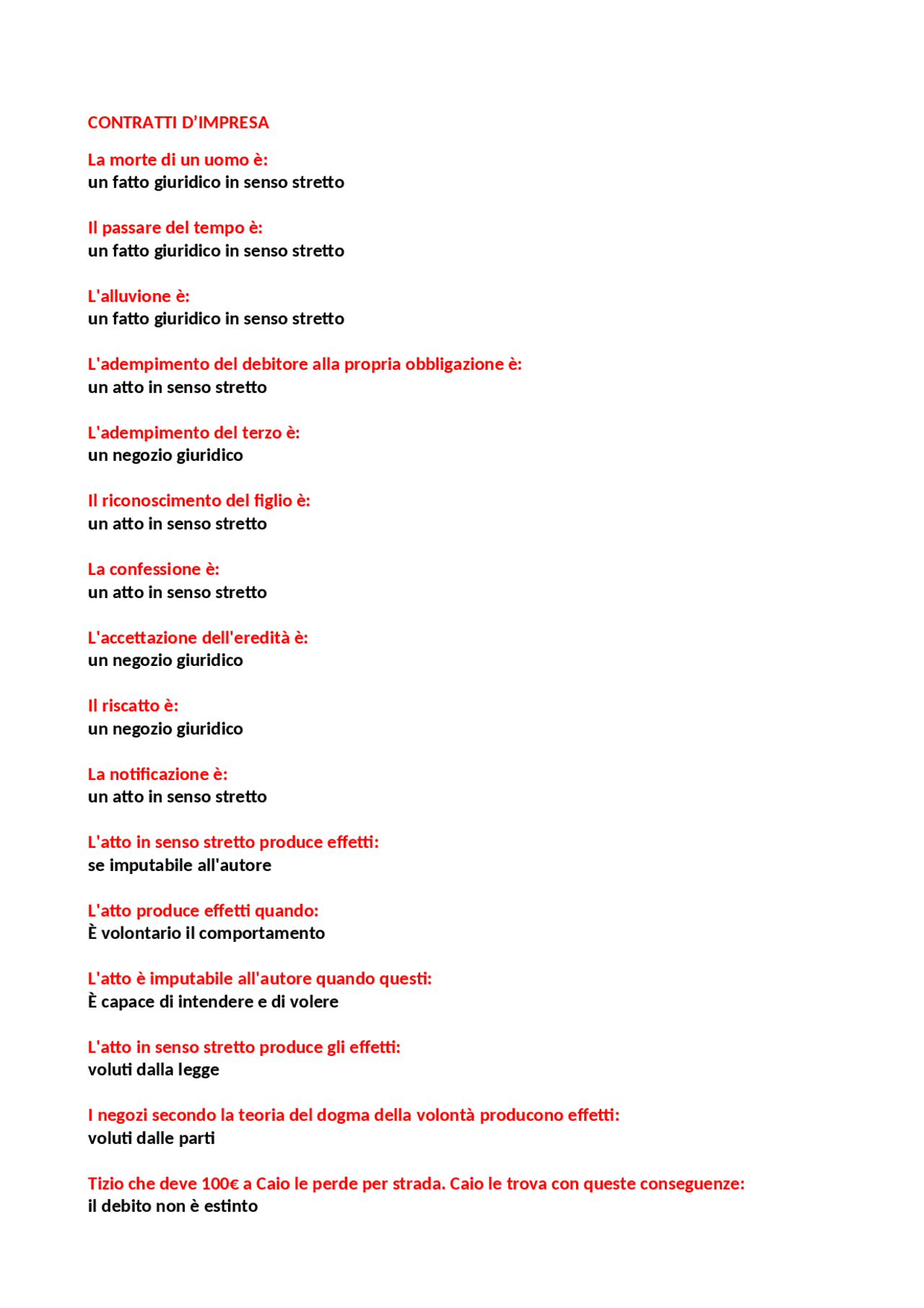 Contratti Dimpresa Mercatorum Prove Desame Di Diritto Dei Contratti