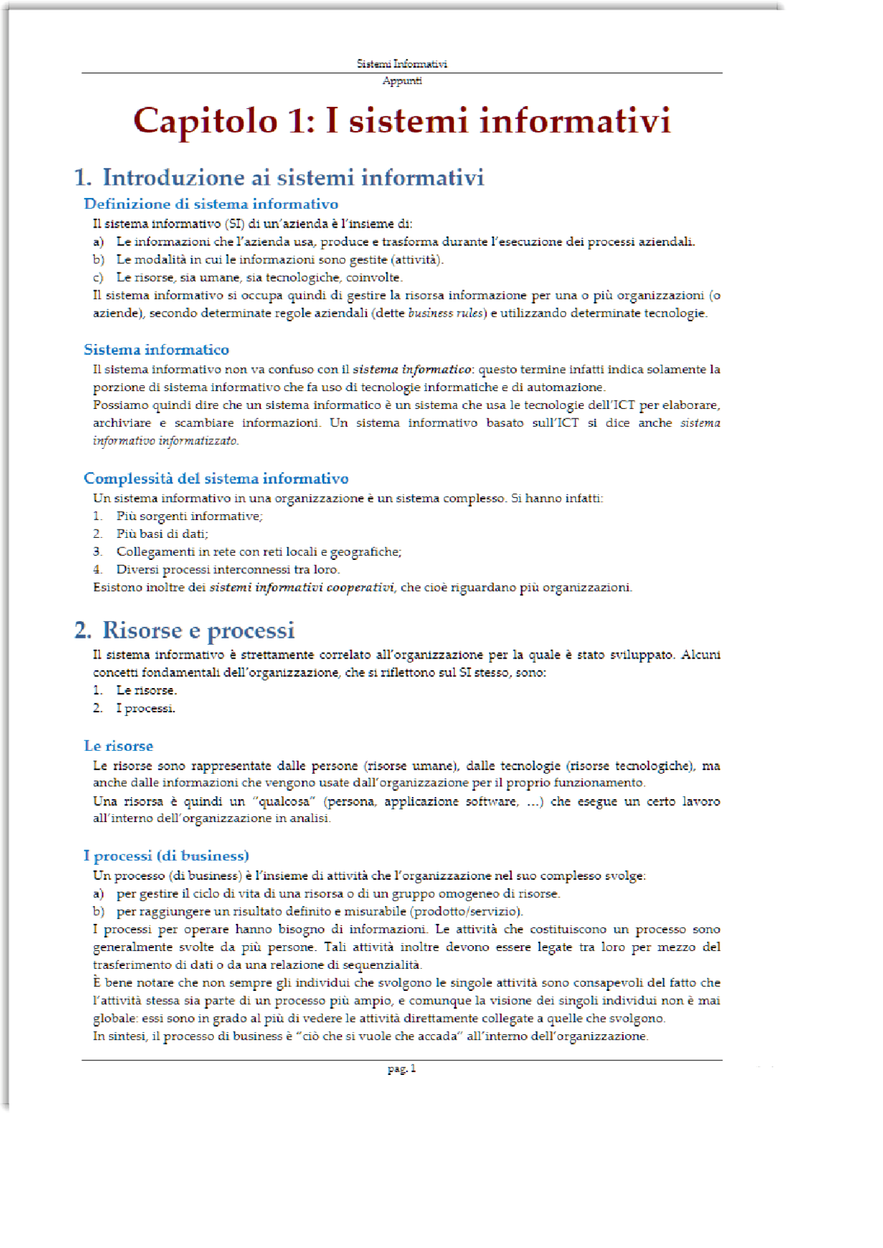 Sistemi informativi introduzione | Dispense di Sistemi Informativi ...