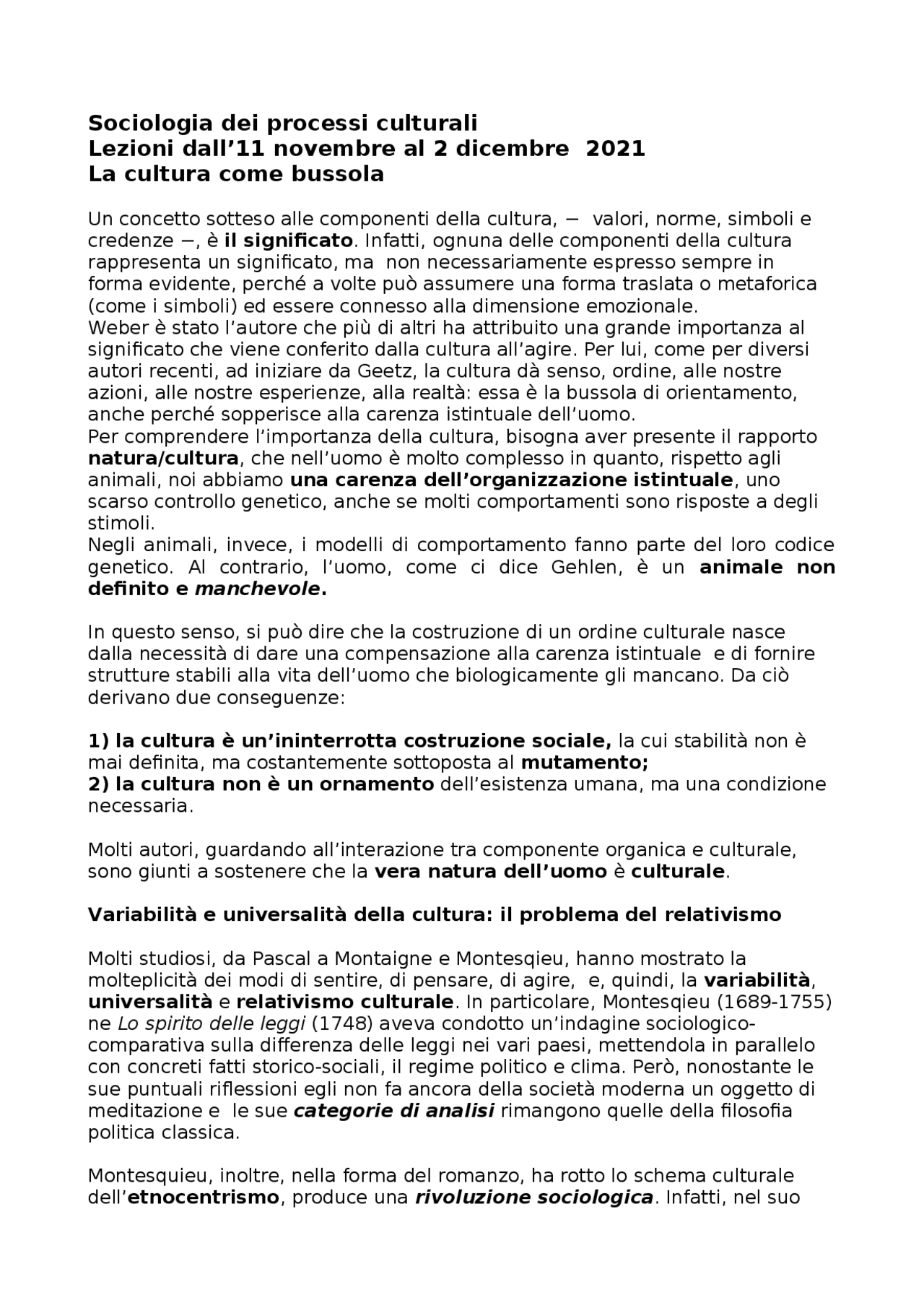 Appunti Presi Durante La Lezione Docsity