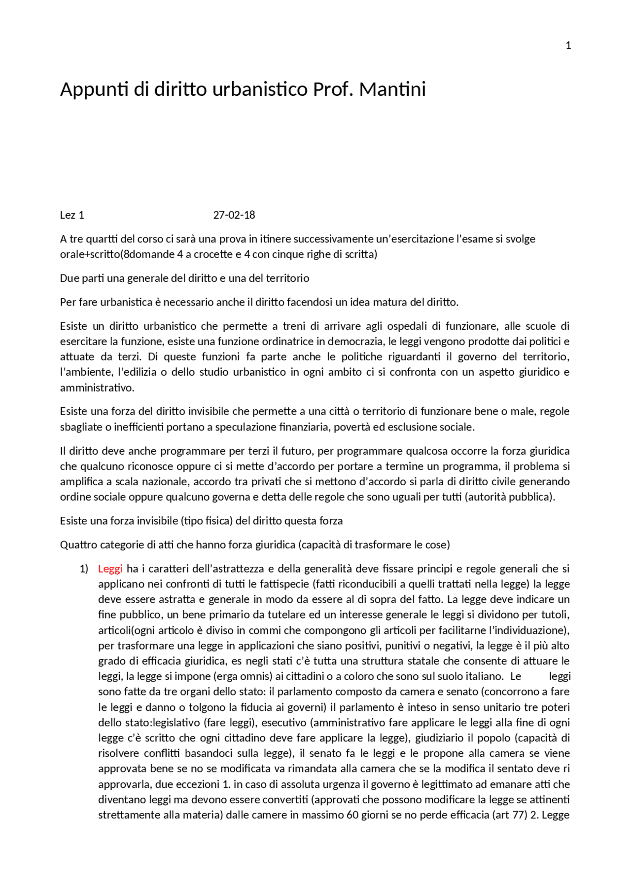 Appunti Diritto Amministrativo E Urbanistico Prof Mantini Docsity