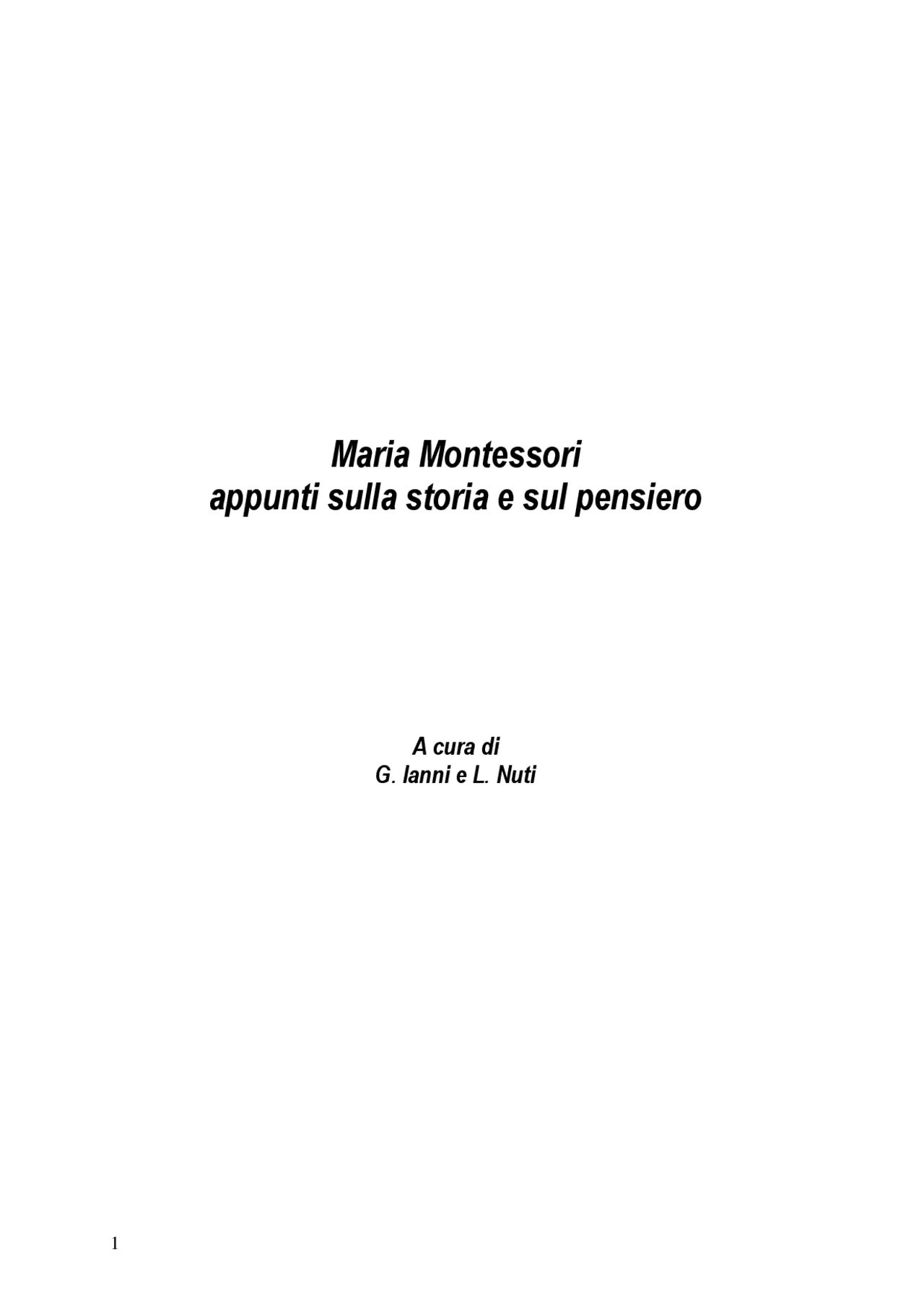 Montessori E Il Metodo Docsity