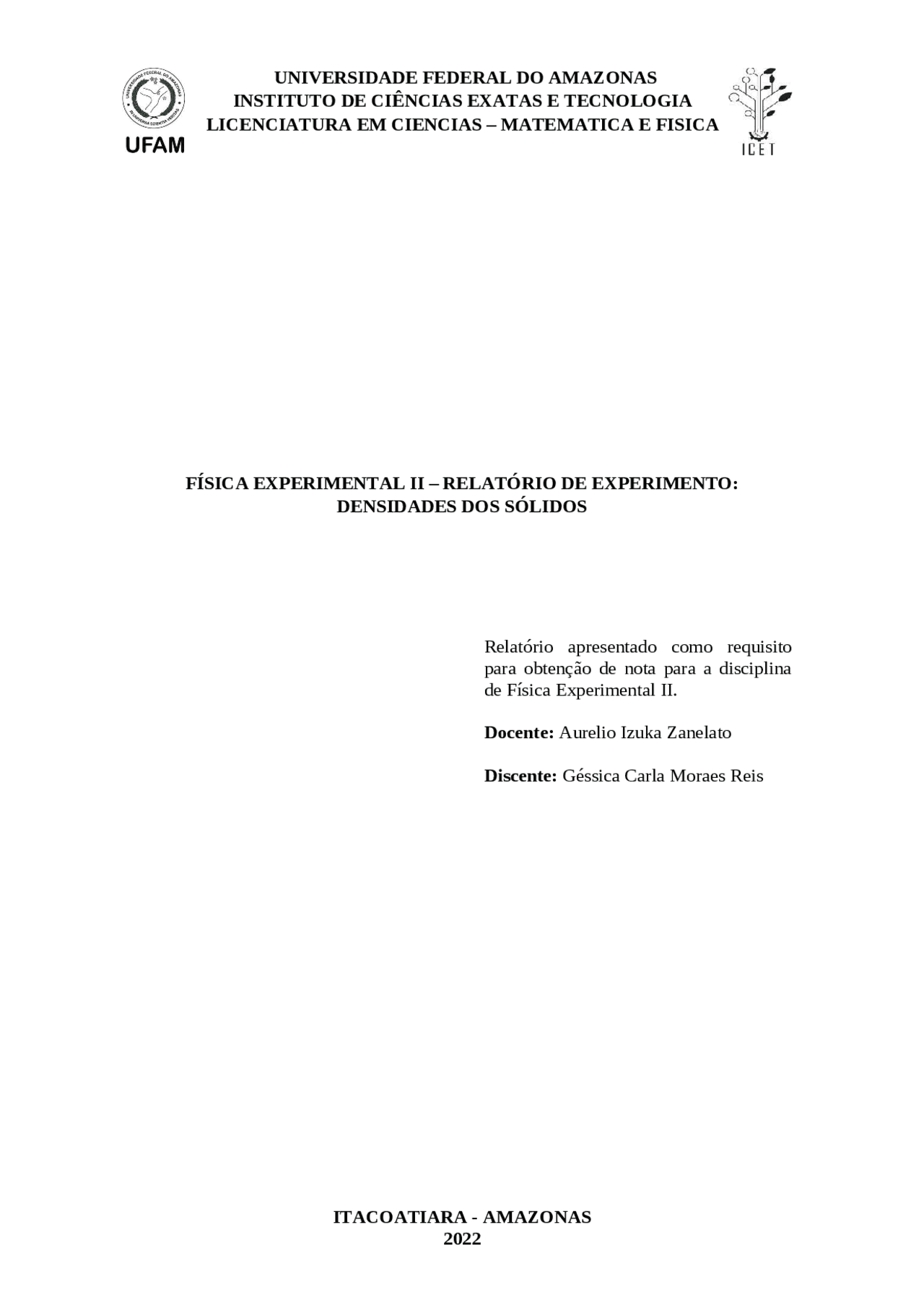 Experimento De Fisica Ii Resumos Física Experimental Docsity