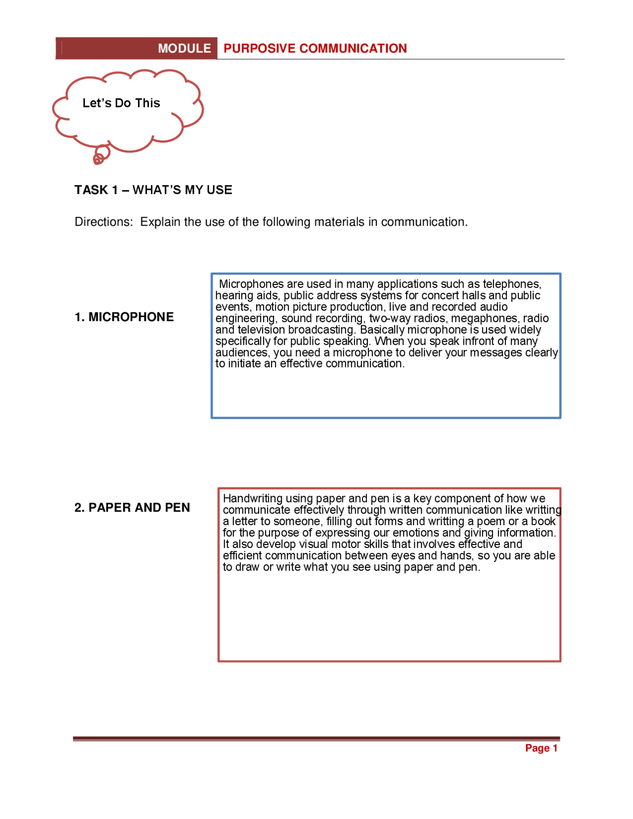 Purposive Communication Docsity