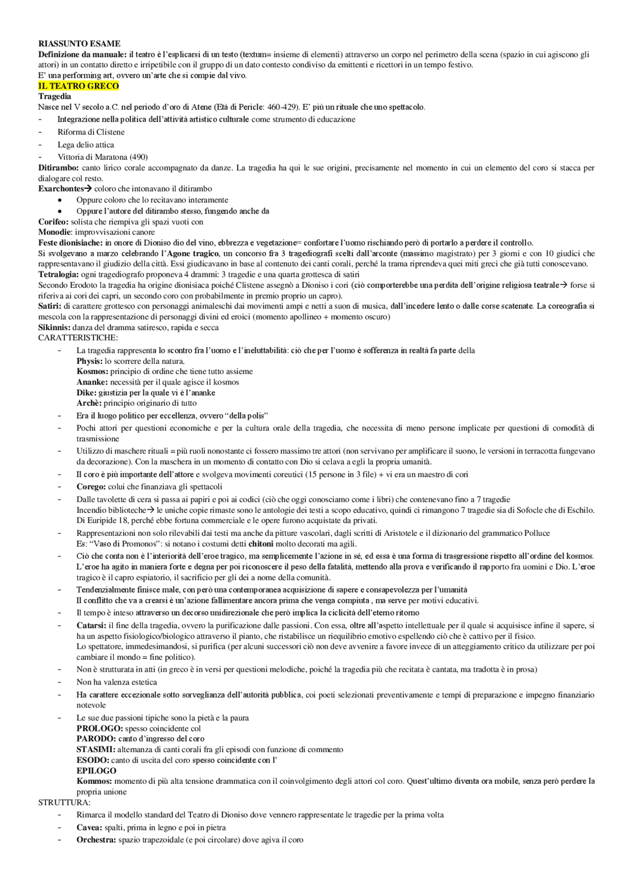 Appunti Esame Storia Del Teatro Docsity