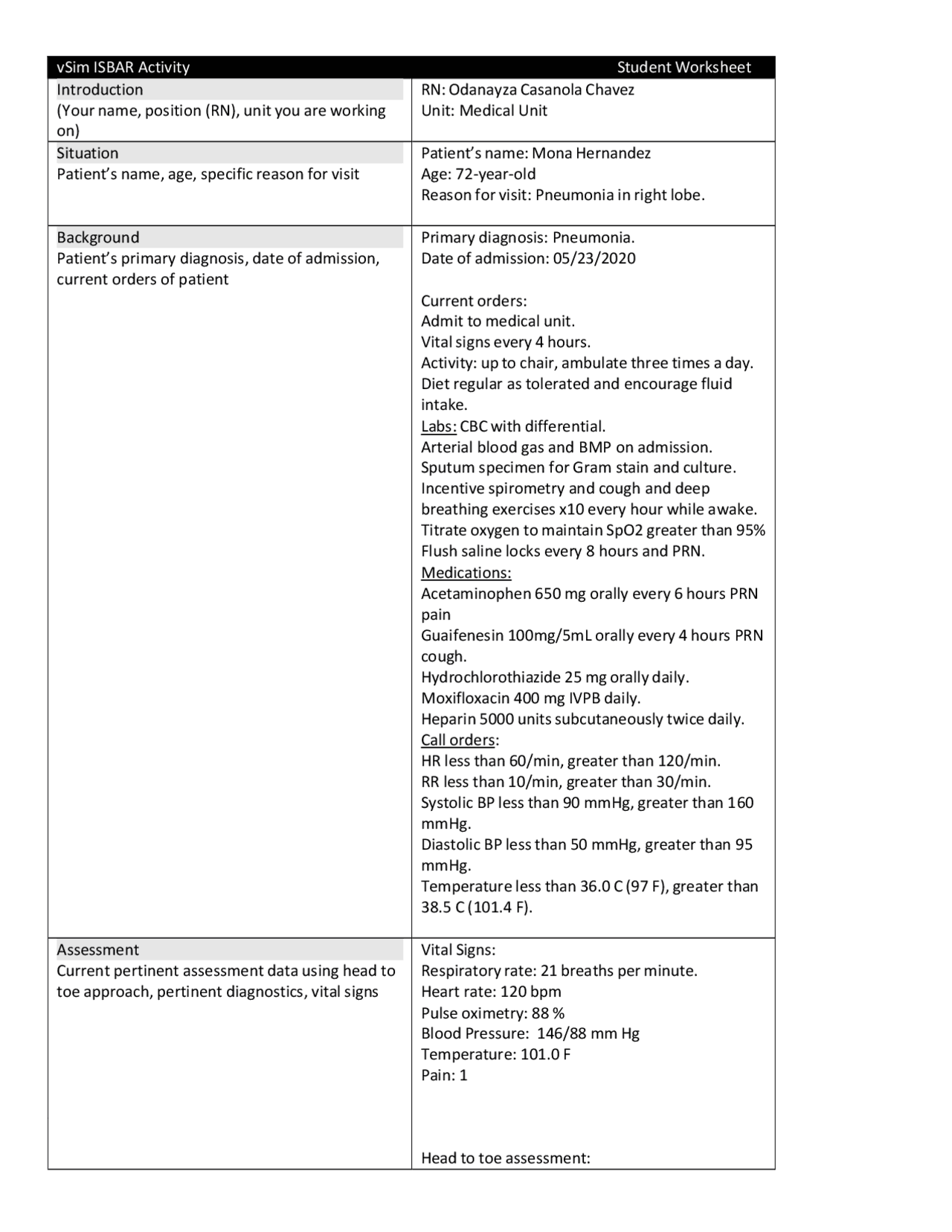 Clinicalreplacementpacketmonahernandezpdf Docsity