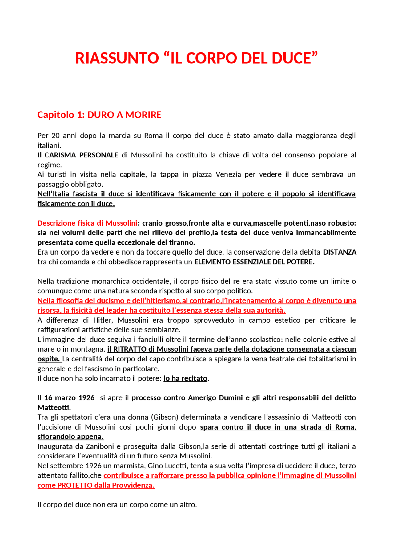 Titolo Del Libro Il Corpo Del Duce Docsity