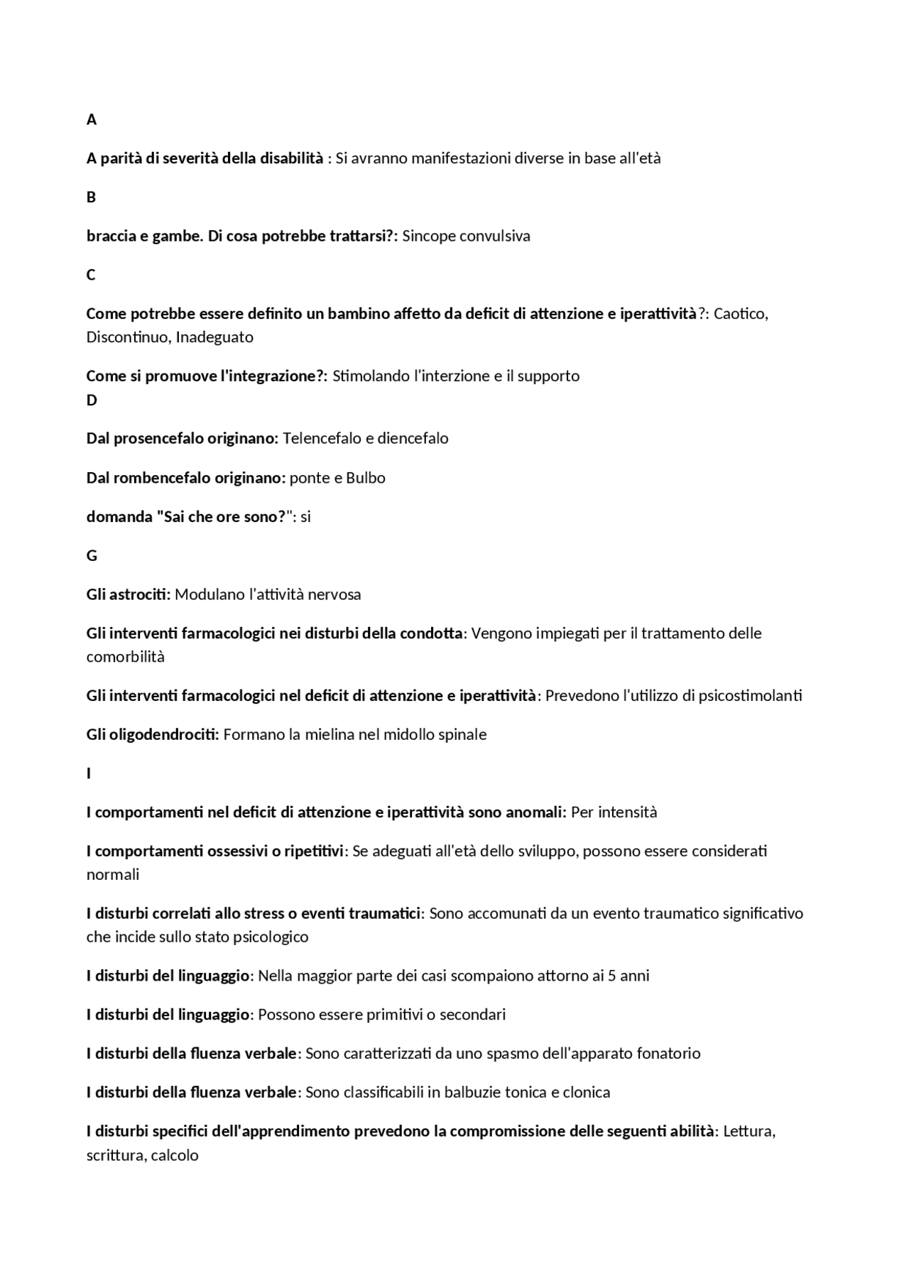 Neuropsichiatria Infantile Docsity