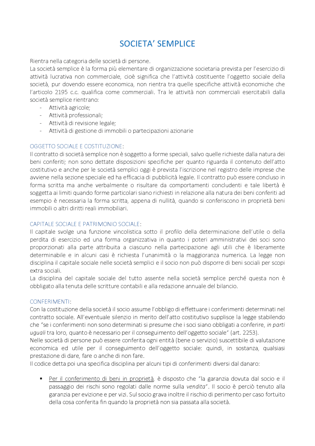 La Società Semplice Docsity