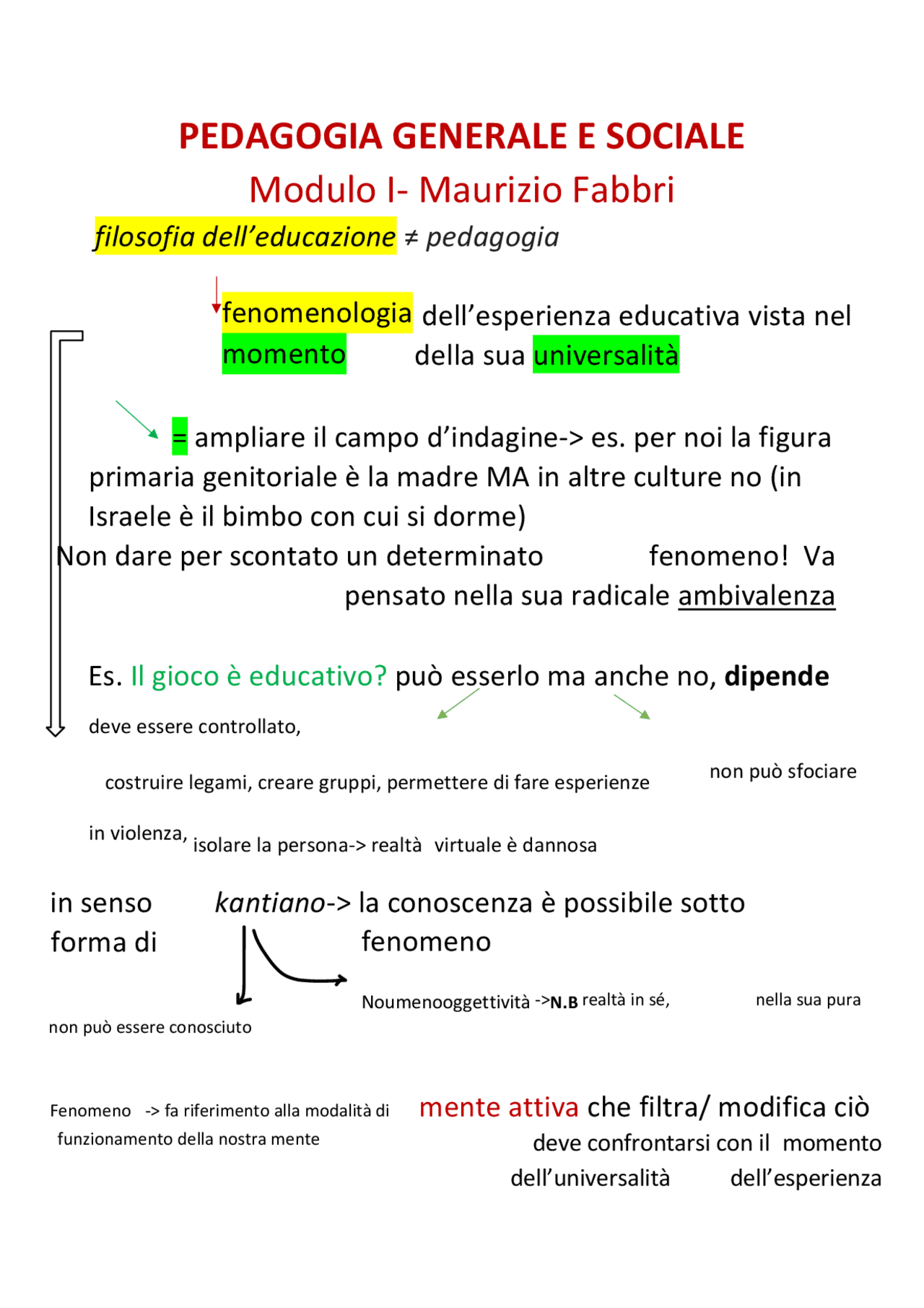 Pedagogia Generale E Sociale Modulo 1 Appunti Di Pedagogia Docsity