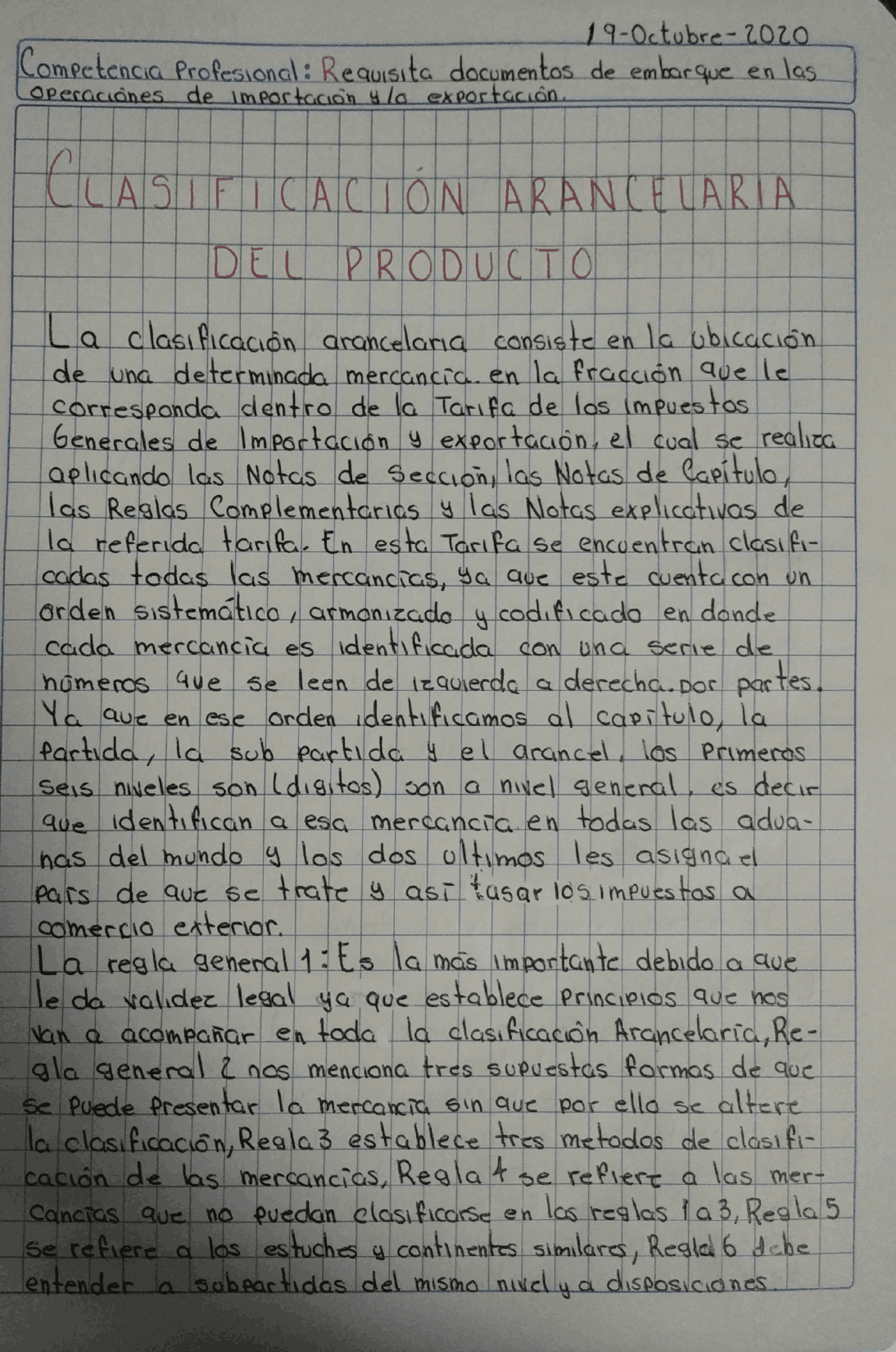 Clasificación Arancelaria Del Producto Docsity