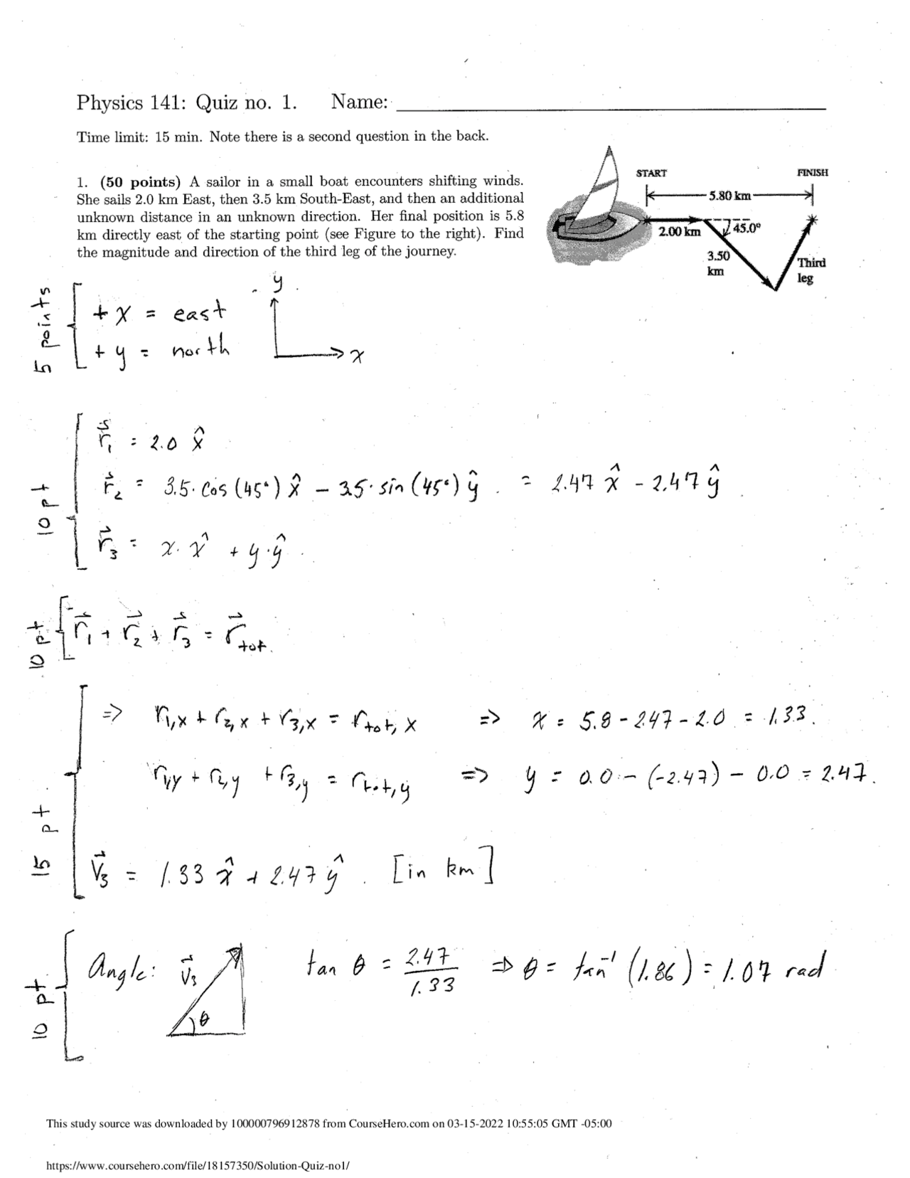 Directions: Solve completely each item. Show your solutions. (10 points ...