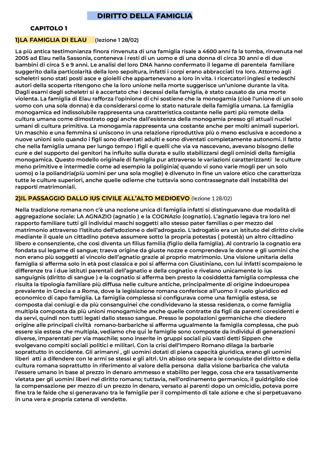 Manuale Di Diritto Di Famiglia Docsity