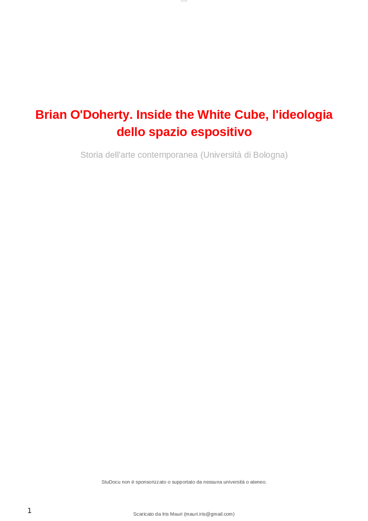 Inside The White Cube Riassunto Breve Guide Progetti E Ricerche Di